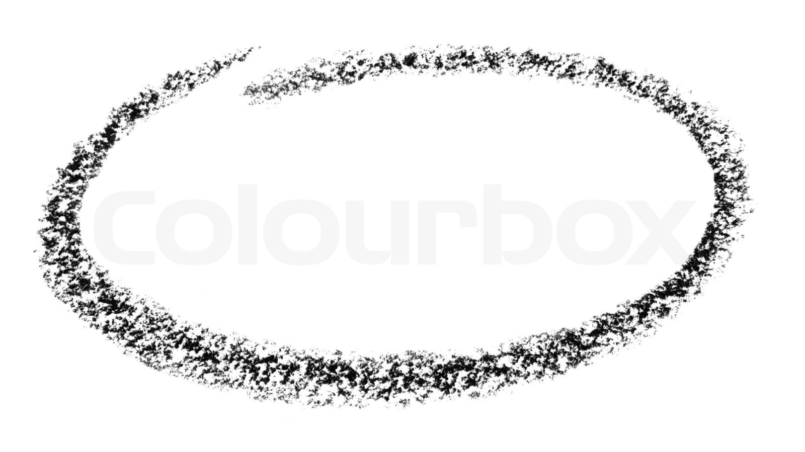 crayon painted oval accent in white back | Stock image | Colourbox