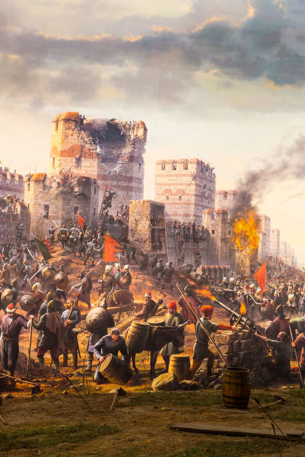 Fall of Constantinople Captured by Mehmet. Panorama Museum 1453 ...