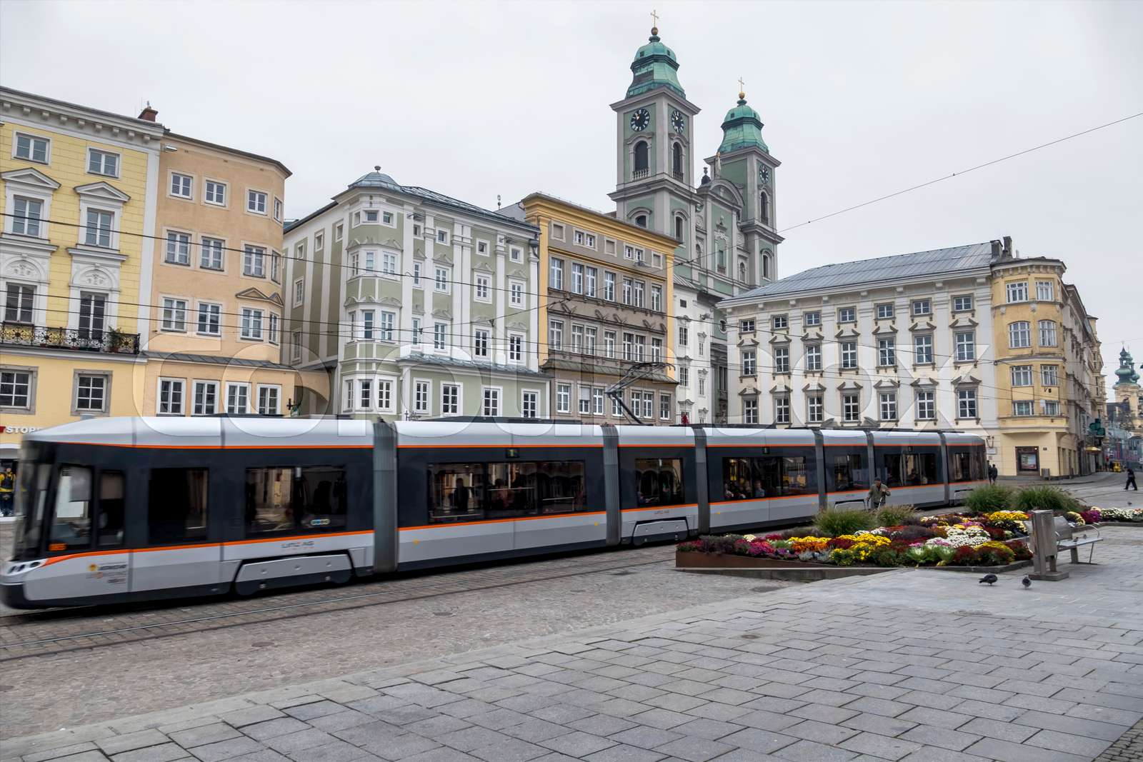 austria, linz, main square, trinity column | Stock image | Colourbox