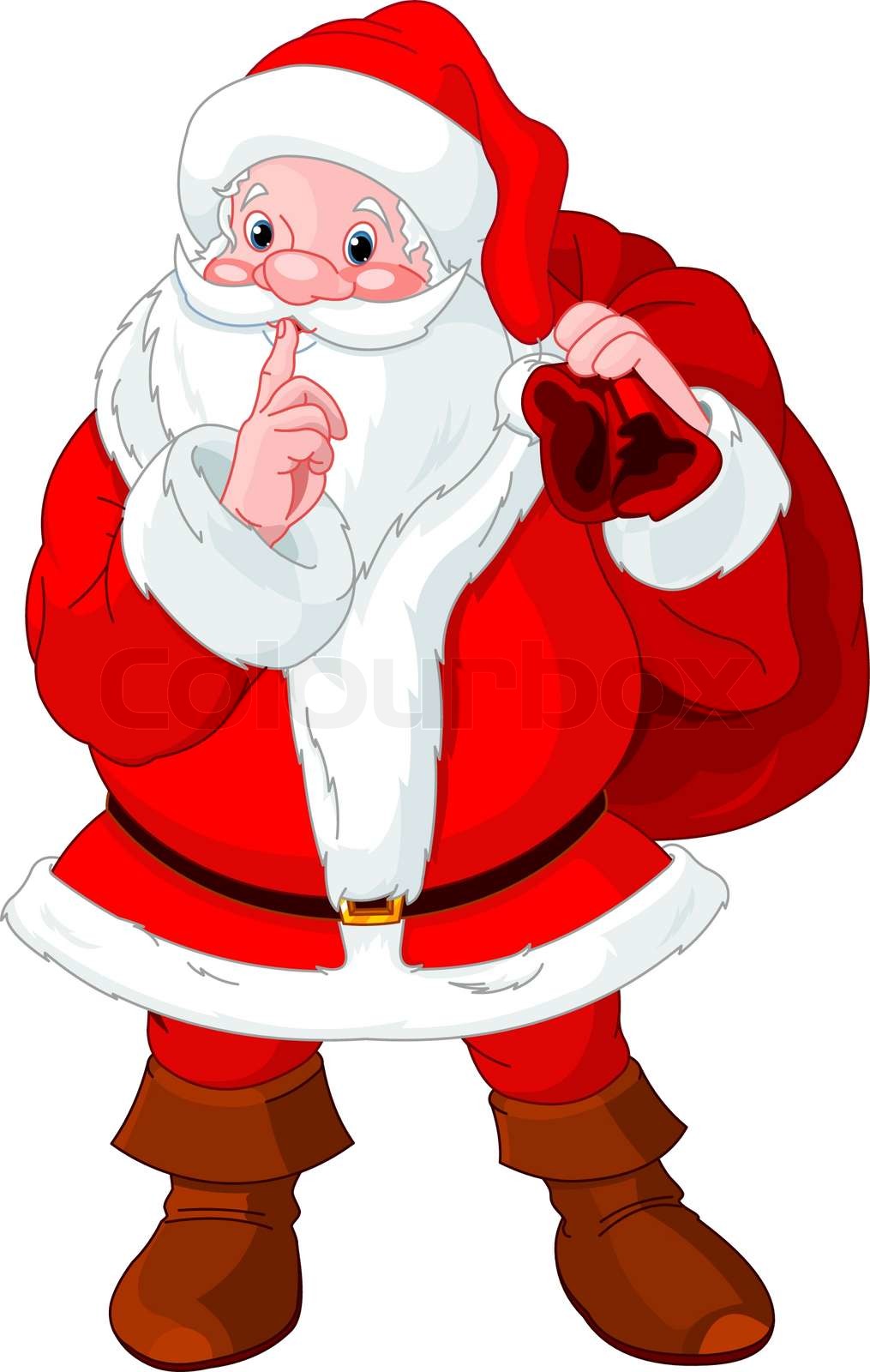 Illustration of Santa Claus gesturing shush | Stock vector | Colourbox