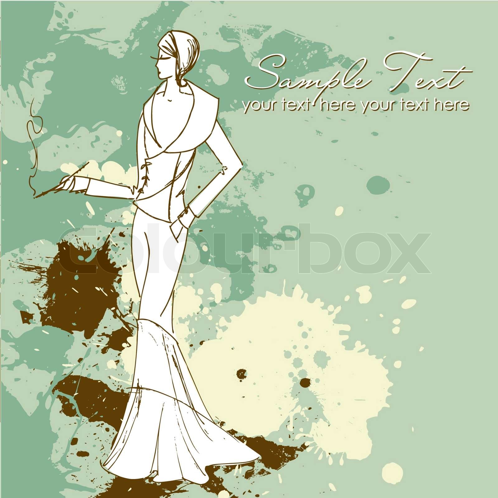 Glamorous Background with the beautiful young woman | Stock vector ...