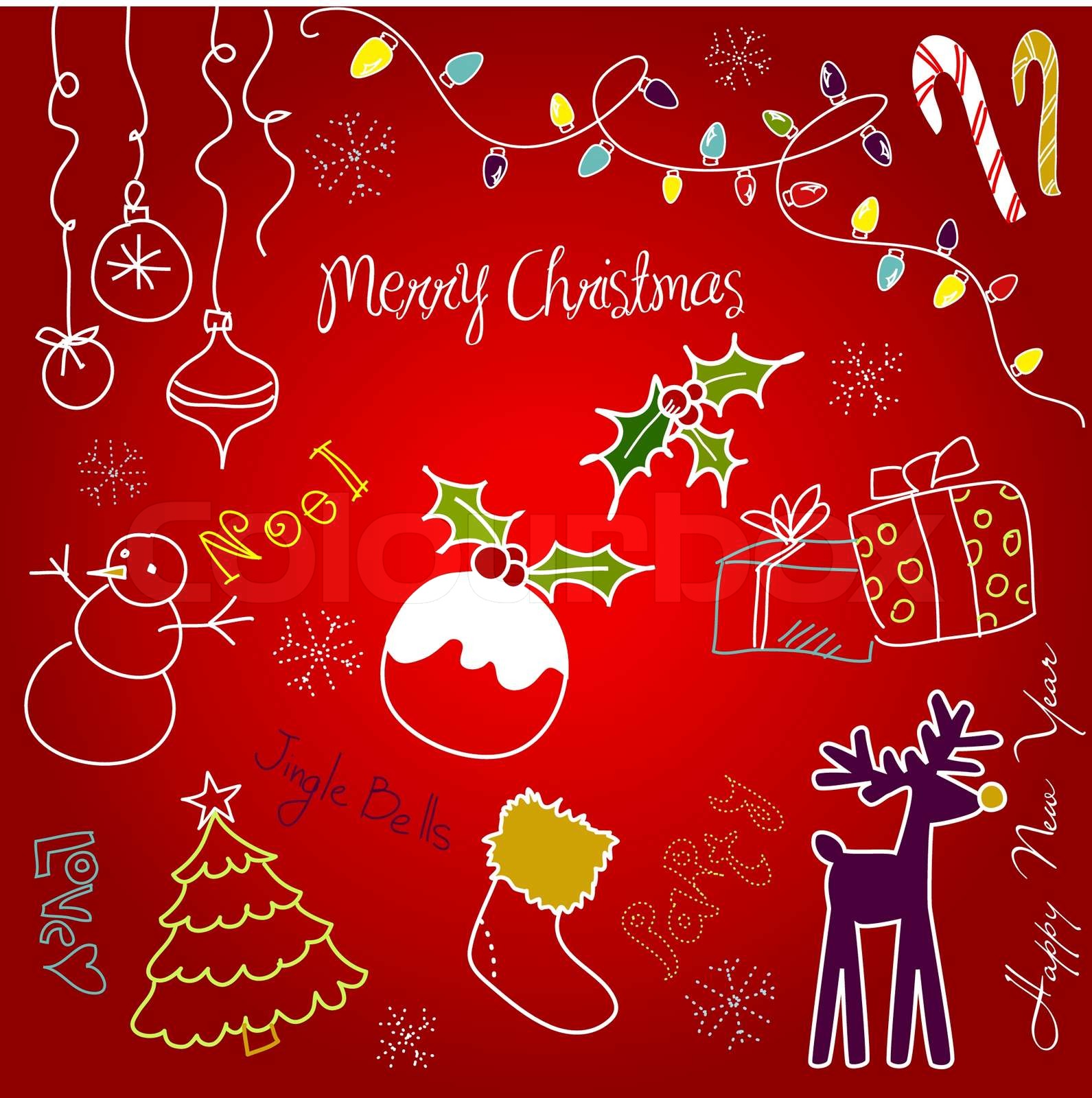 ute Christmas and doodles | Stock vector | Colourbox