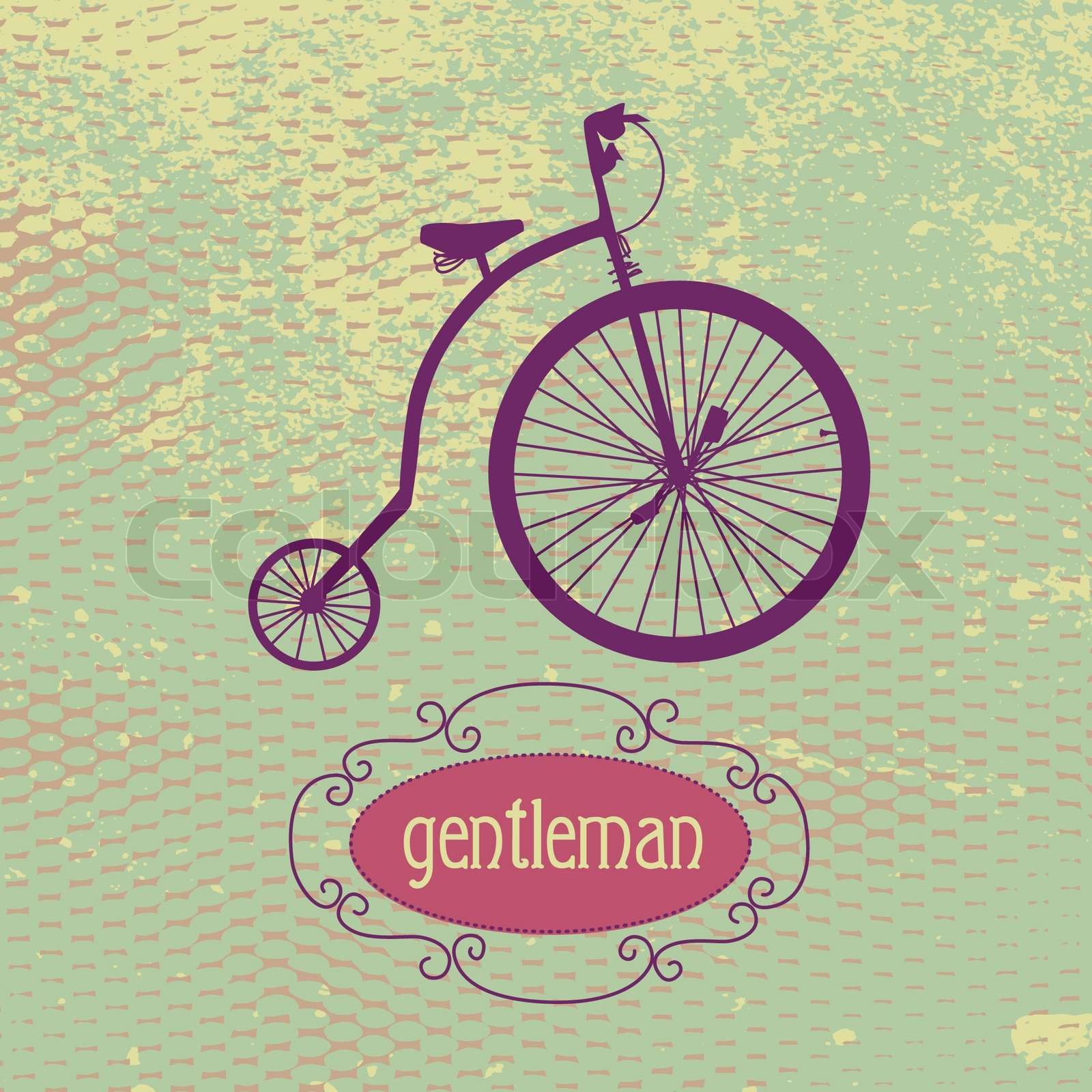 Antique high wheel bike | Stock vector | Colourbox