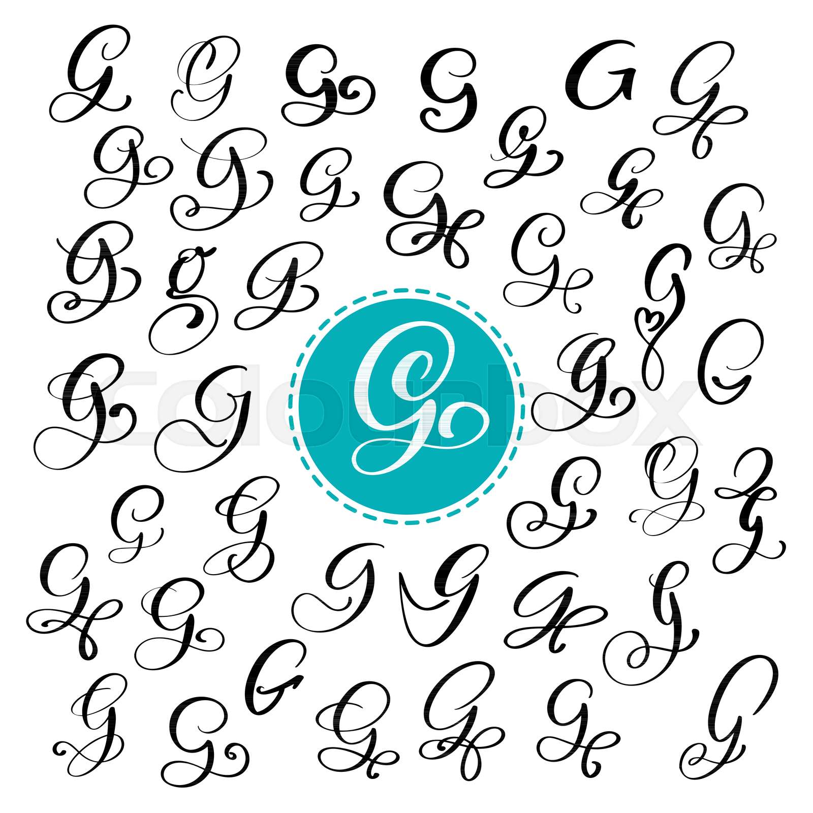 Fancy G Font Letters Clip Art