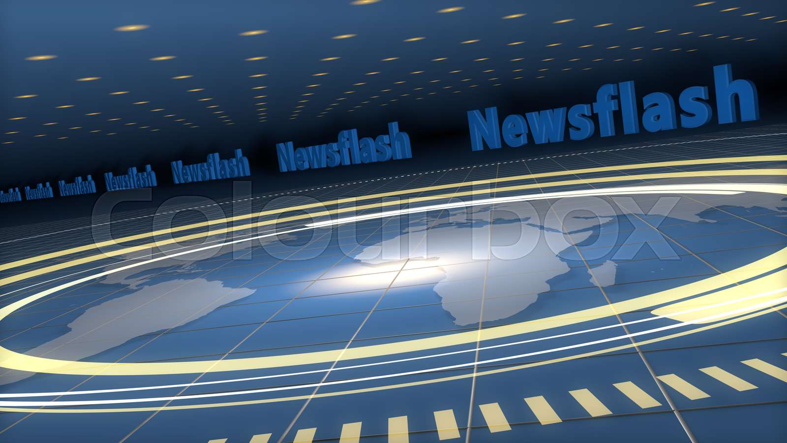 Blue Broadcast Studio Background with the Words "Newsflash" | Stock ...