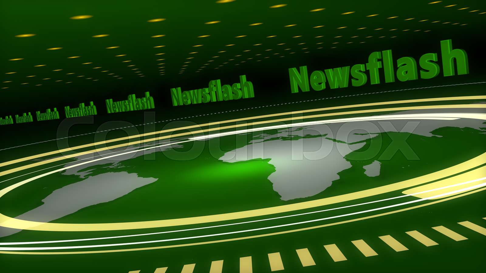 Green Broadcast Studio Background with the Words "Newsflash" | Stock ...