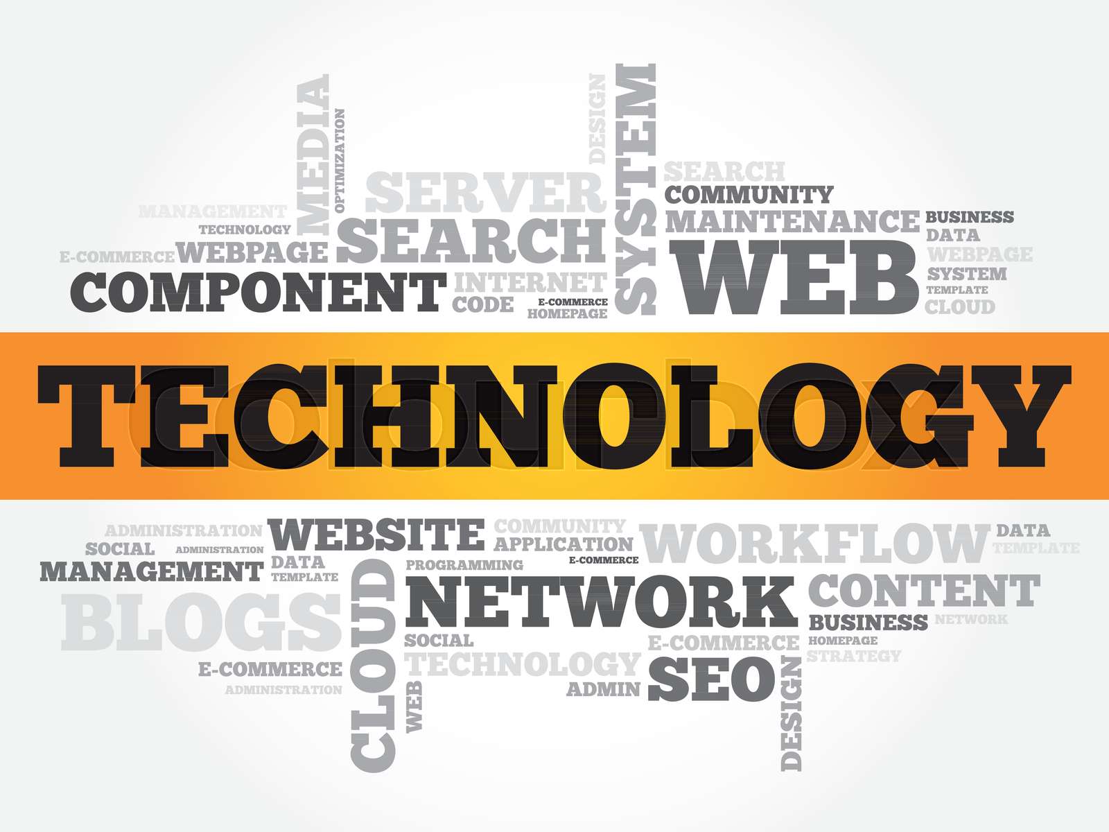 Technology word cloud collage | Stock vector | Colourbox