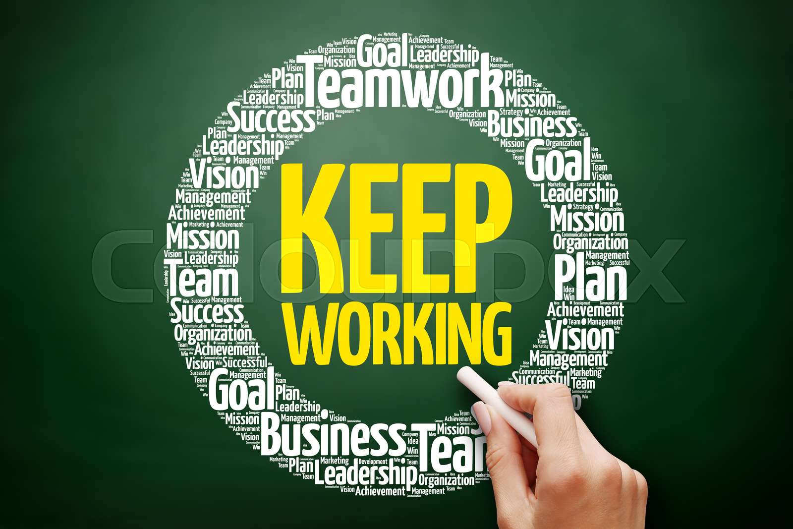 Keep working word cloud collage | Stock image | Colourbox