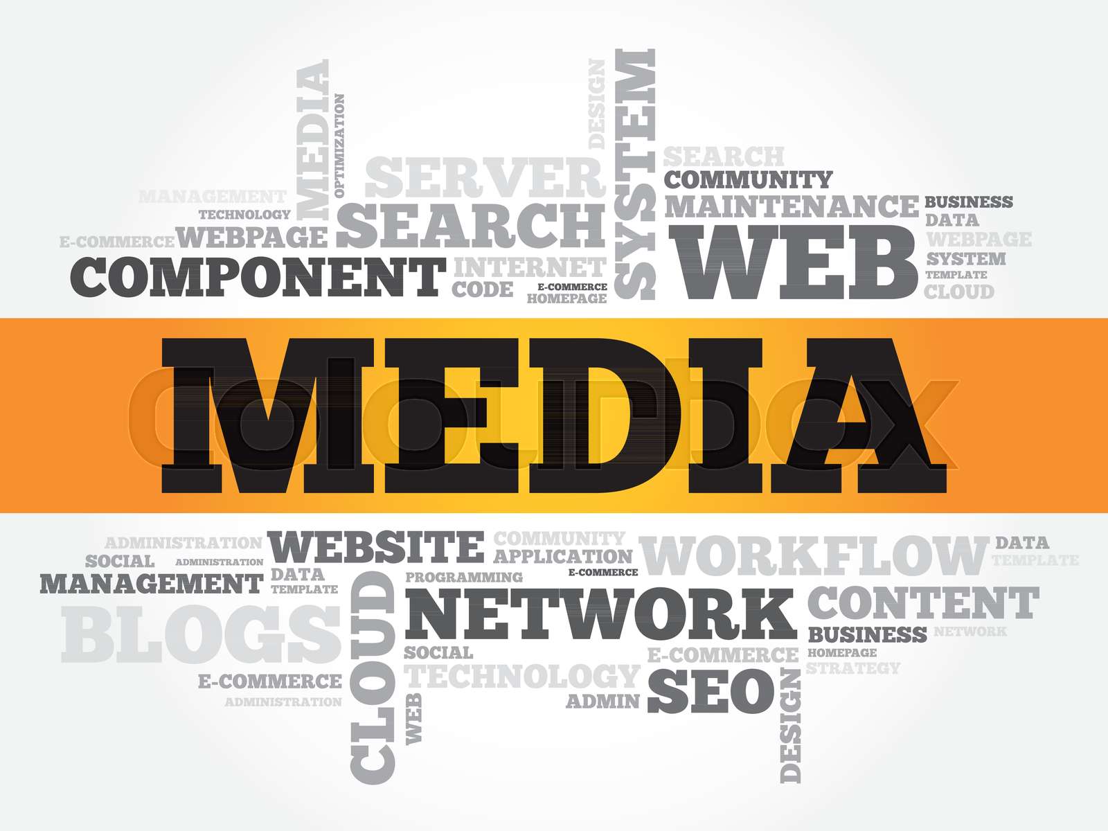 MEDIA word cloud collage | Stock vector | Colourbox