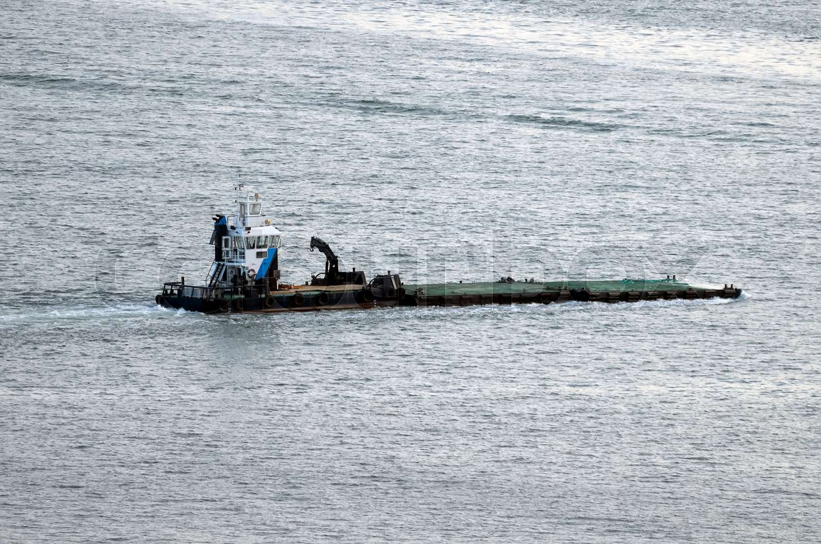 The barge floats along the river. | Stock image | Colourbox