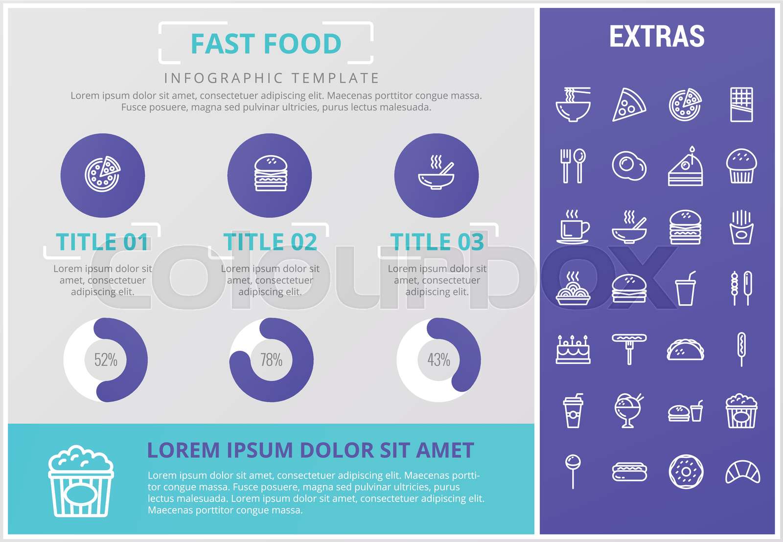 Fast food infographic template and elements. | Stock vector | Colourbox