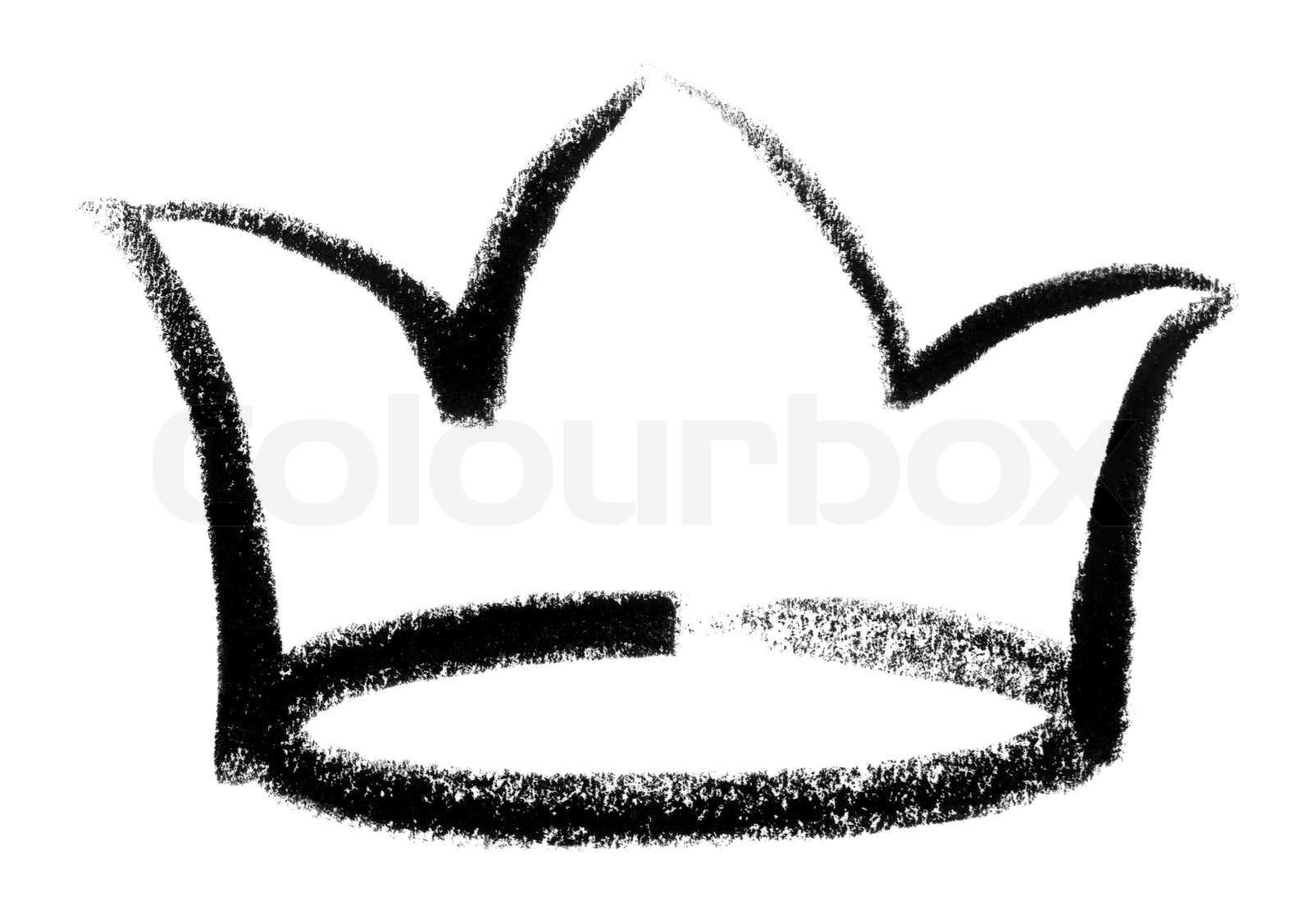 crayon-painted crown in white back | Stock image | Colourbox