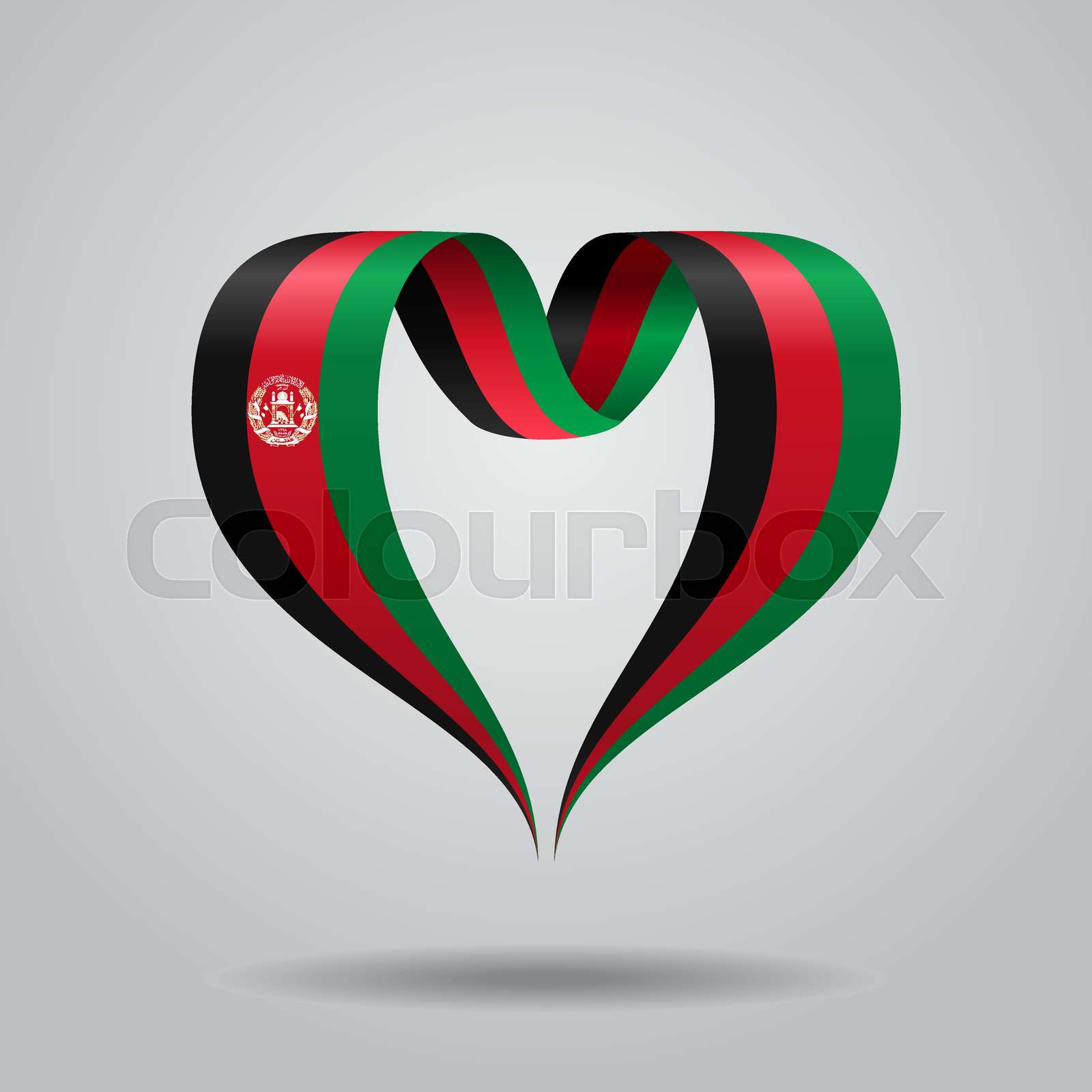 Afghanistan flag heart-shaped ribbon. Vector illustration. | Stock ...
