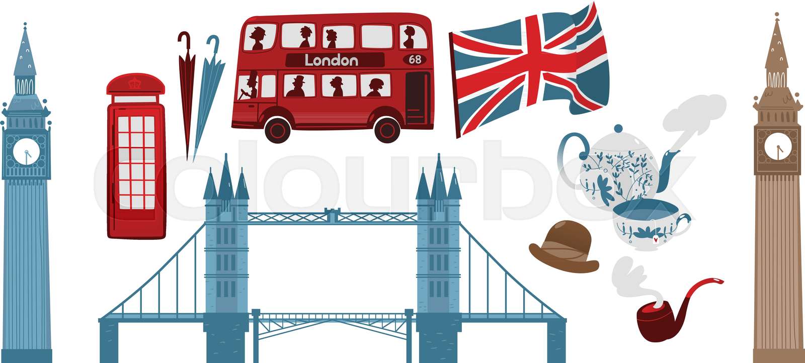 vector british symbols icon set | Stock vector | Colourbox