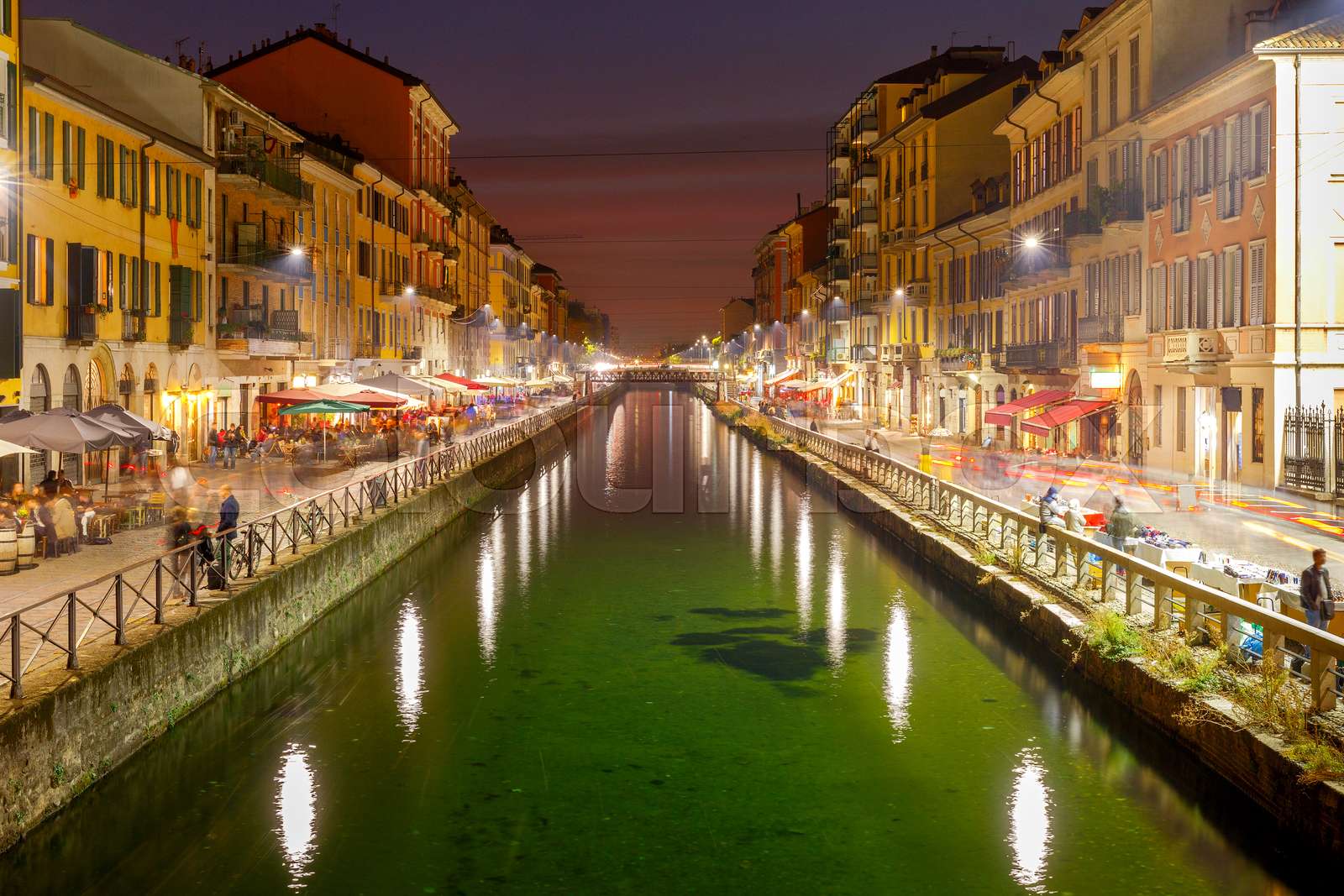 Milan. Canal Naviglio Grande at sunset. | Stock image | Colourbox