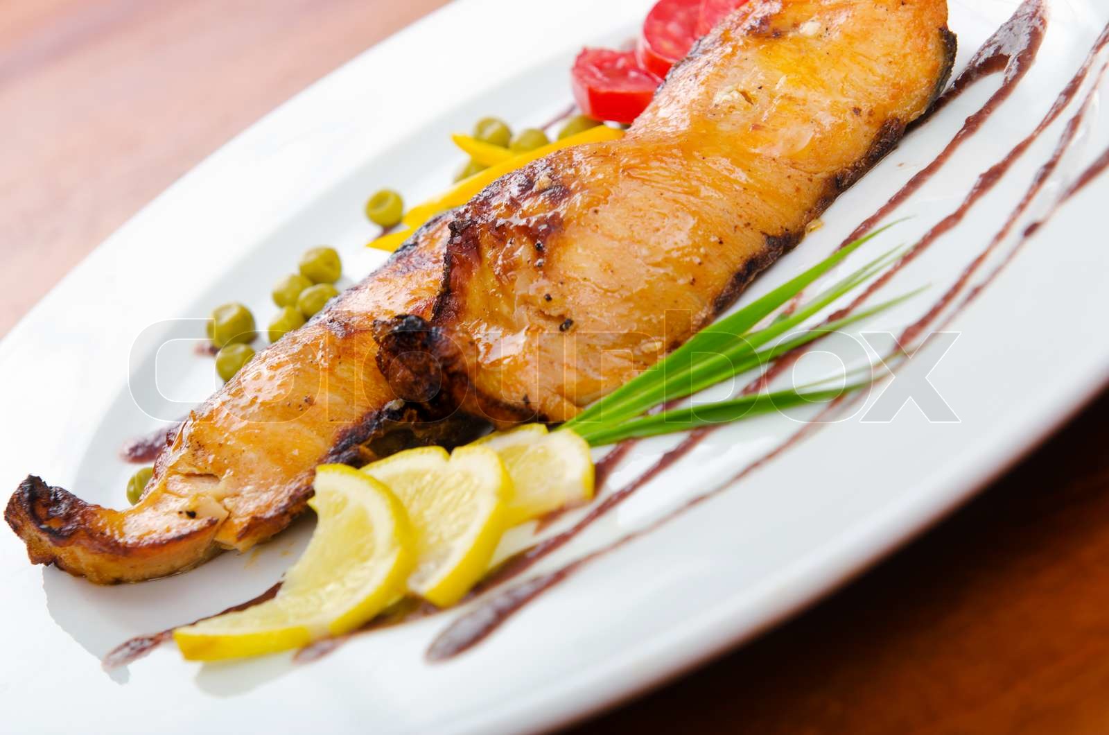 Fried fish in the plate | Stock image | Colourbox