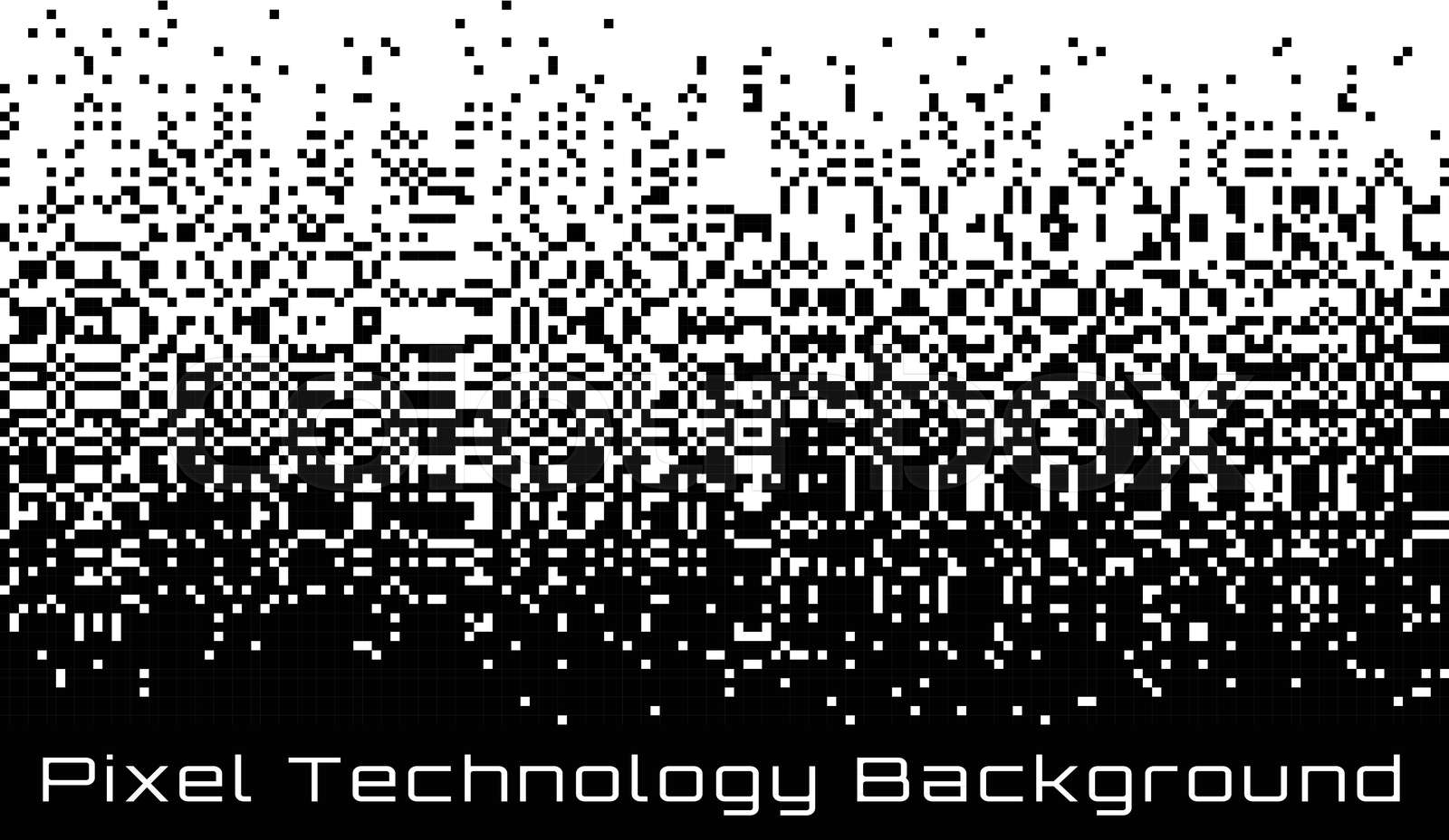 Pixel Abstract technology gradient bw horizontal background. Business ...
