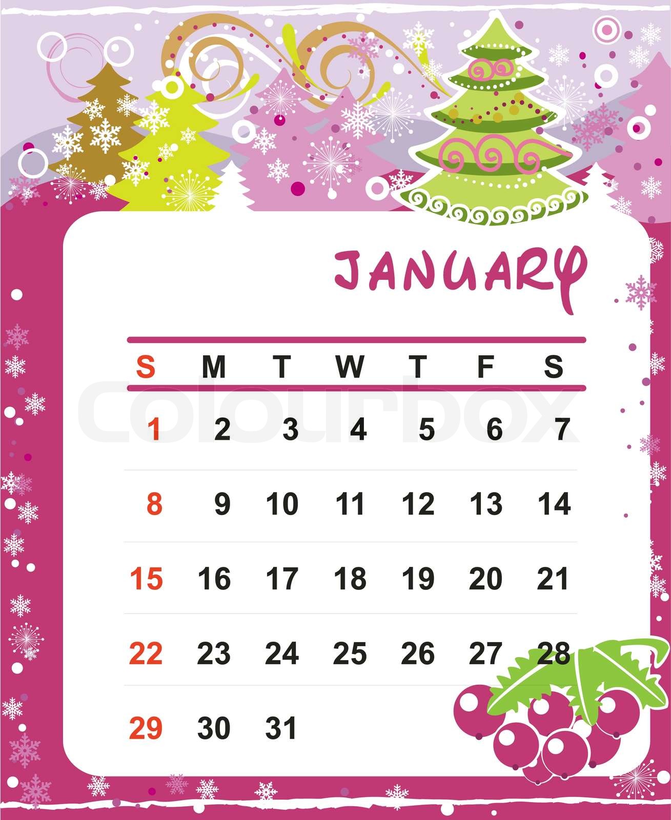 Beautiful vector decorative Frame for calendar - January | Stock vector ...
