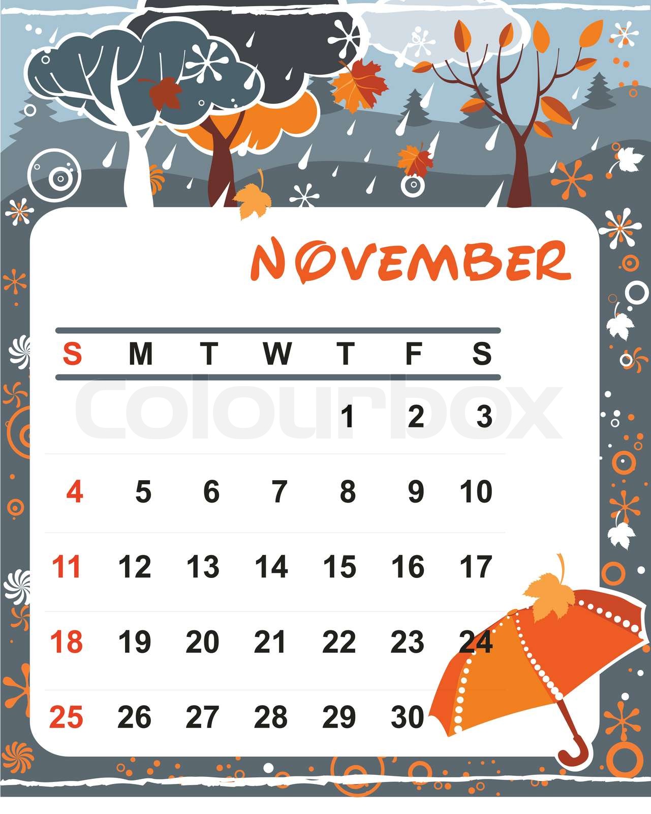Schöne Vektor dekorativen Rahmen für Kalender - November | Stock-Vektor ...