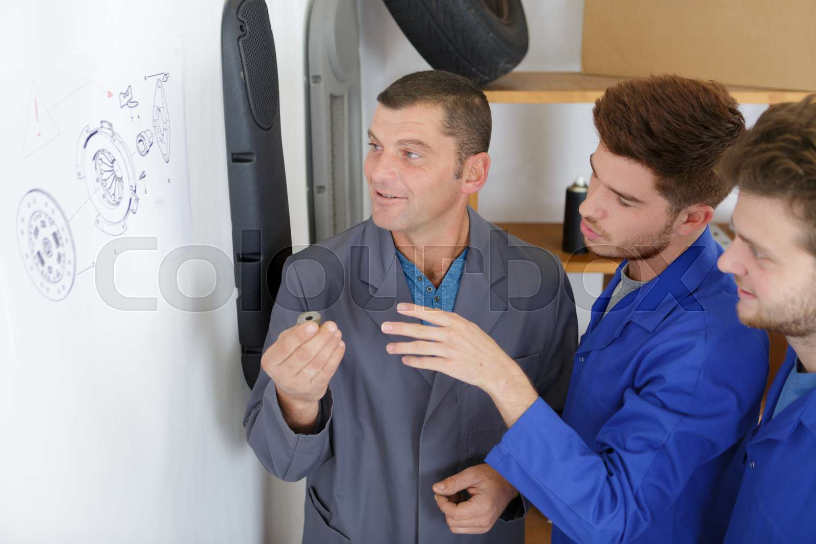 electrical apprentices and student during class at school | Stock image ...