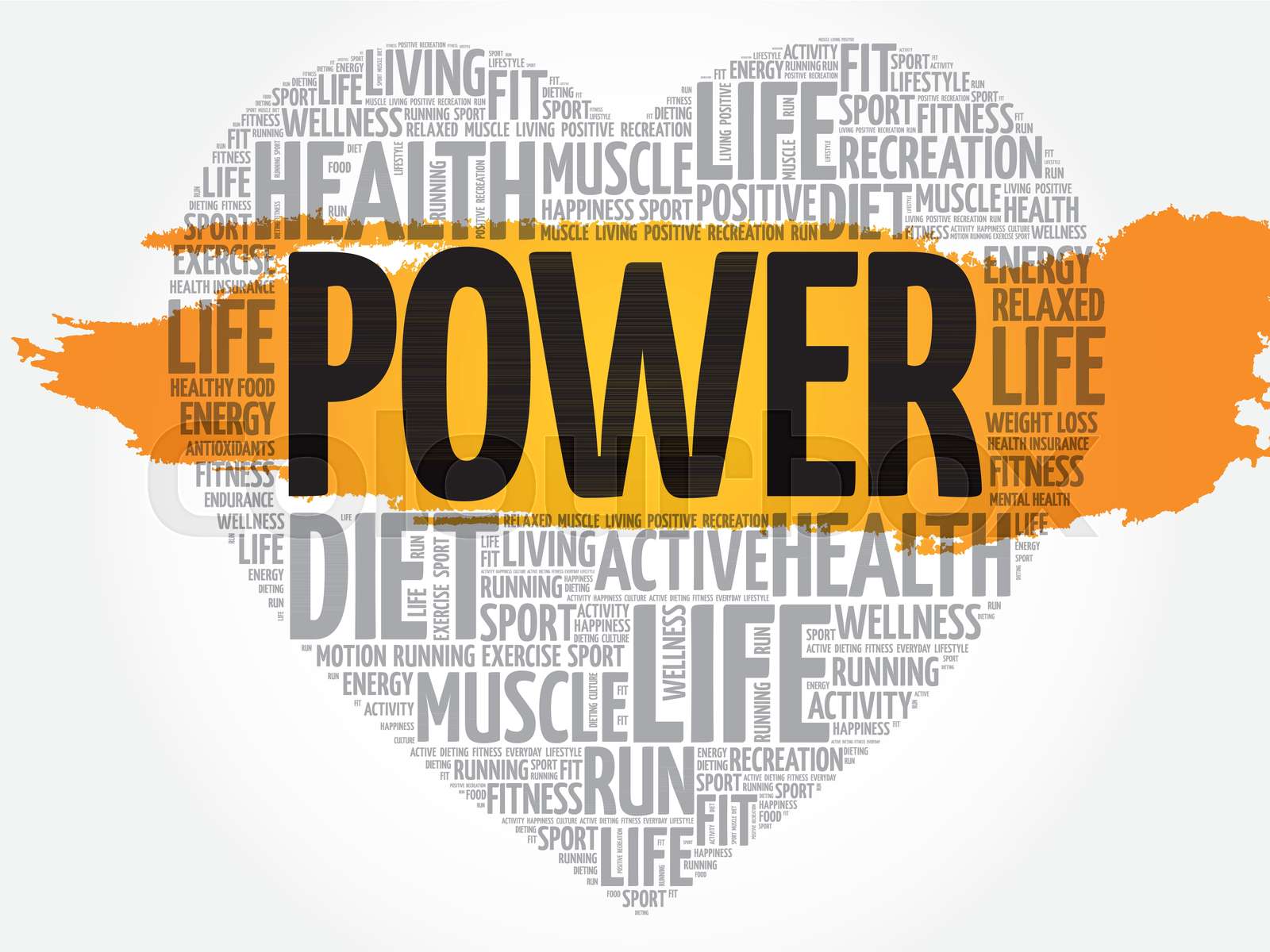 POWER heart word cloud | Stock vector | Colourbox