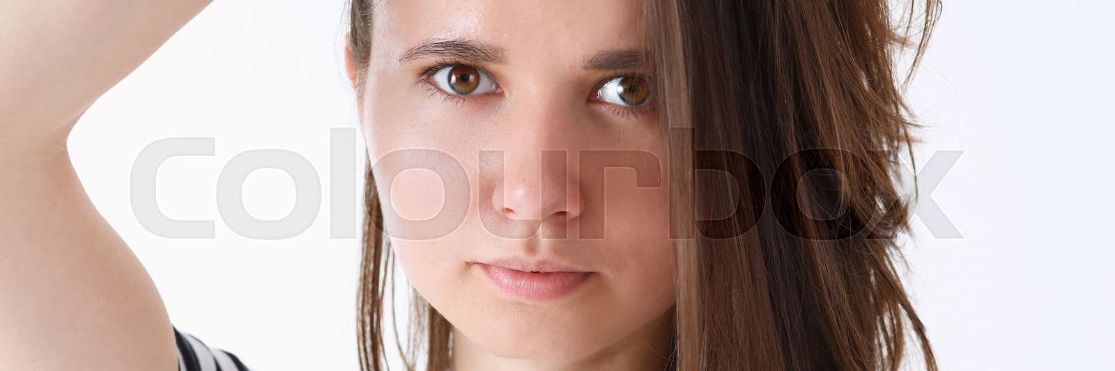 Fashion model woman face large portrait | Stock image | Colourbox