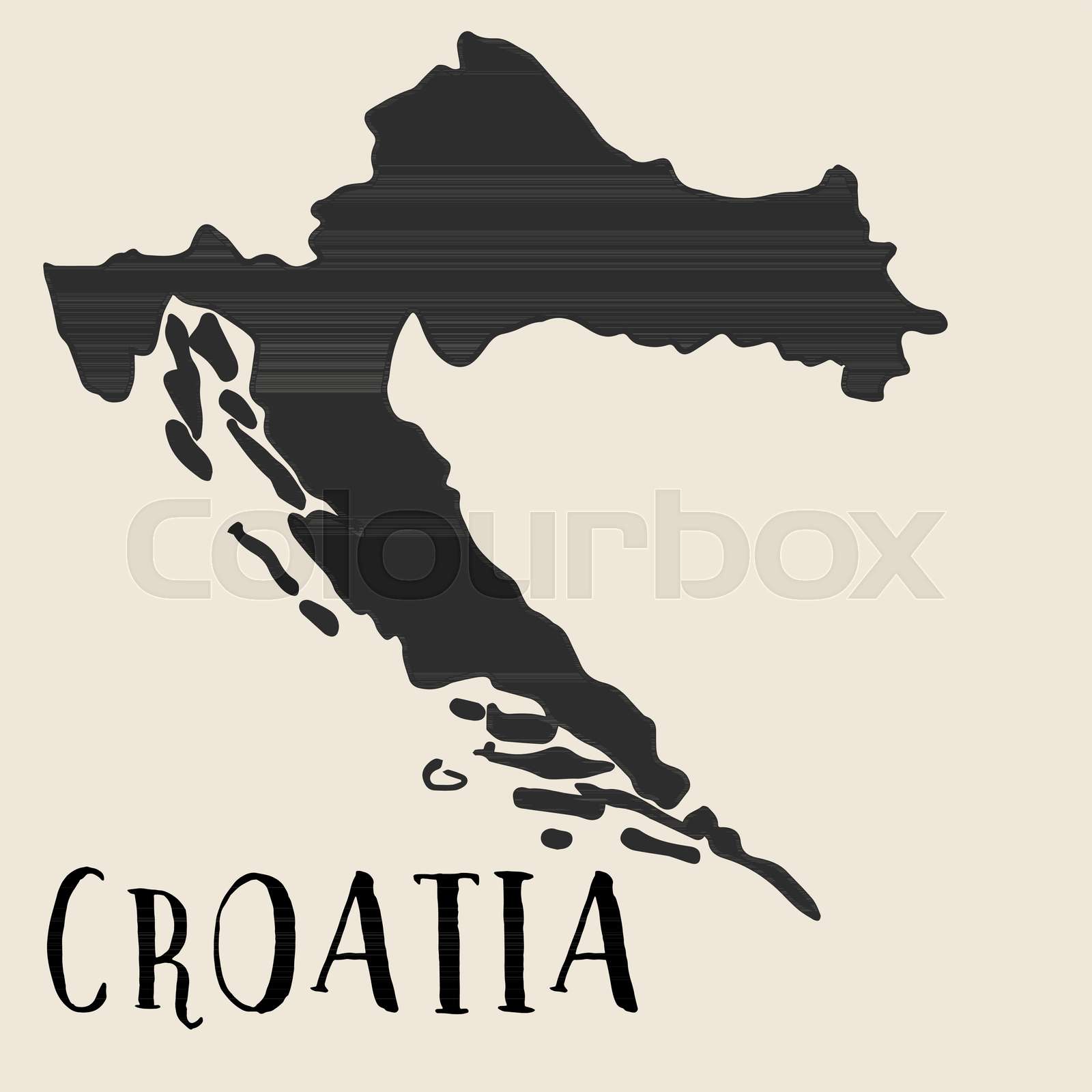 Doodle Freehand map sketch of Croatia ,Vector Illustration | Stock ...