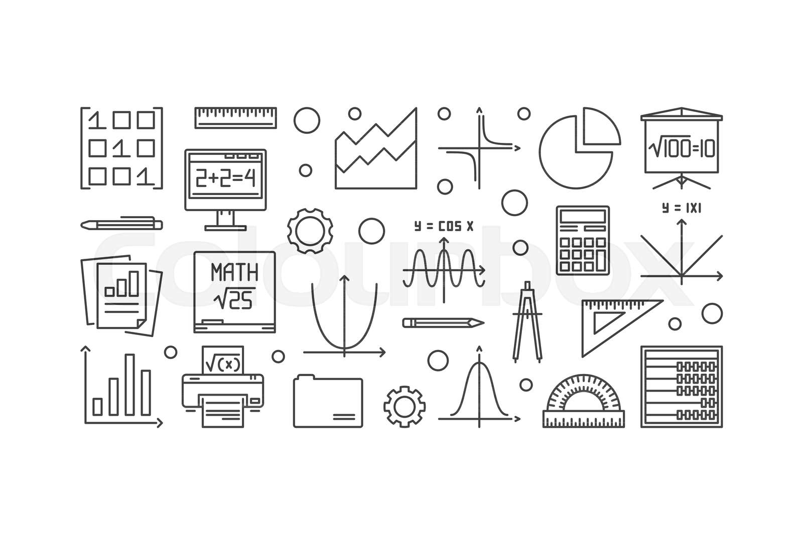 Math vector outline banner | Stock vector | Colourbox