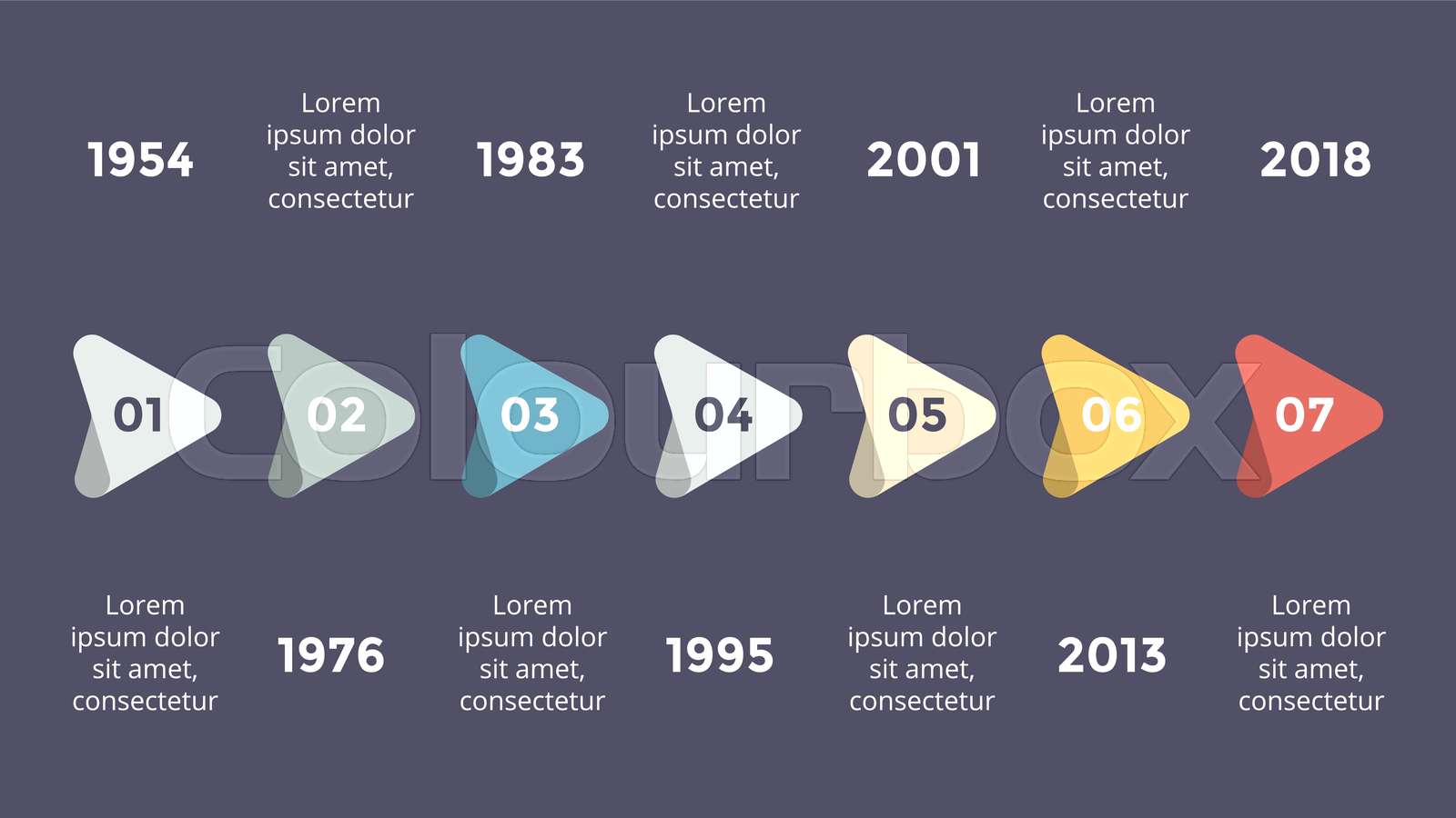 Vector metaball triangles timeline infographic, diagram chart, graph ...