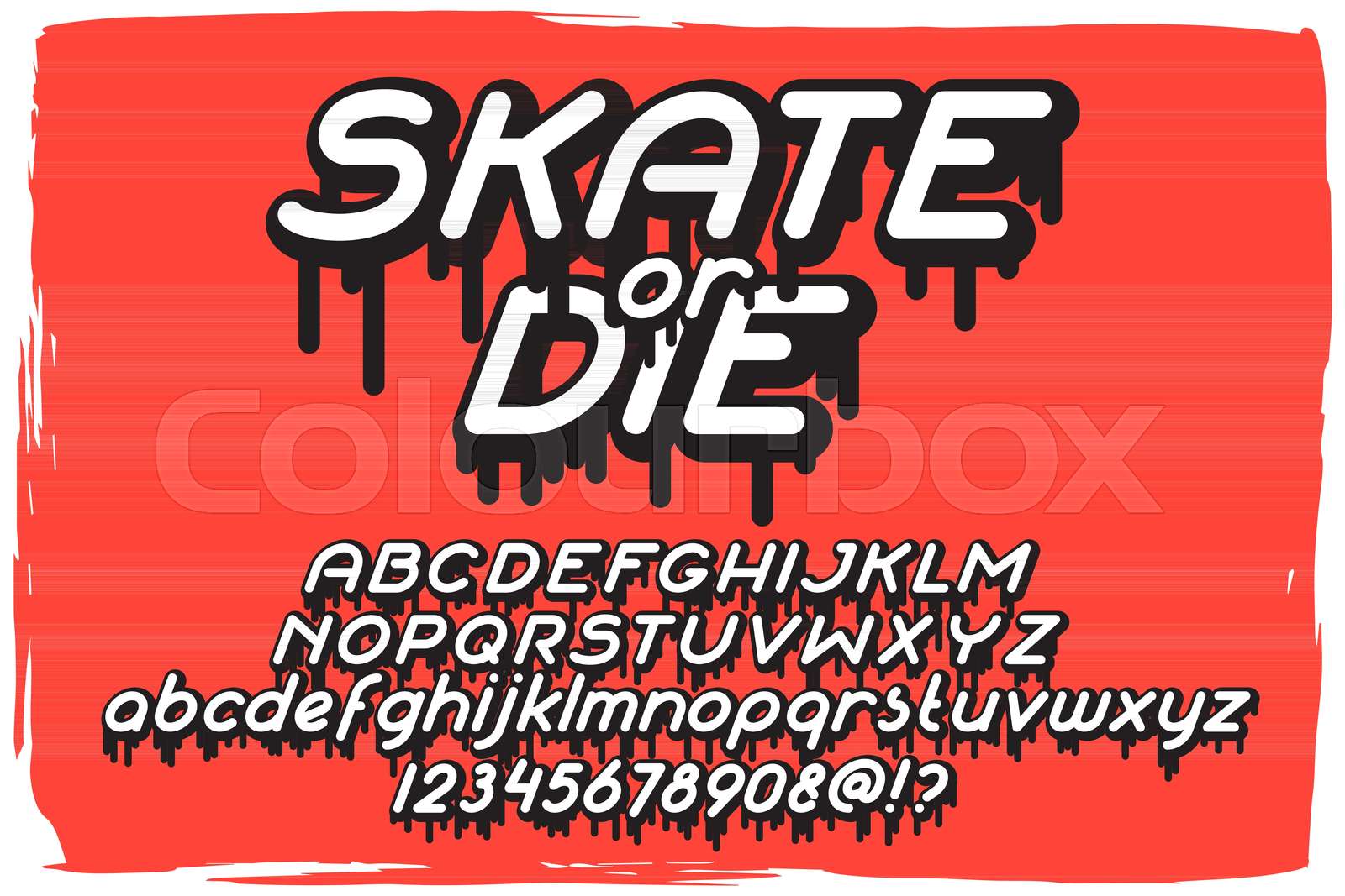 Skate or die lettering font | Stock vector | Colourbox