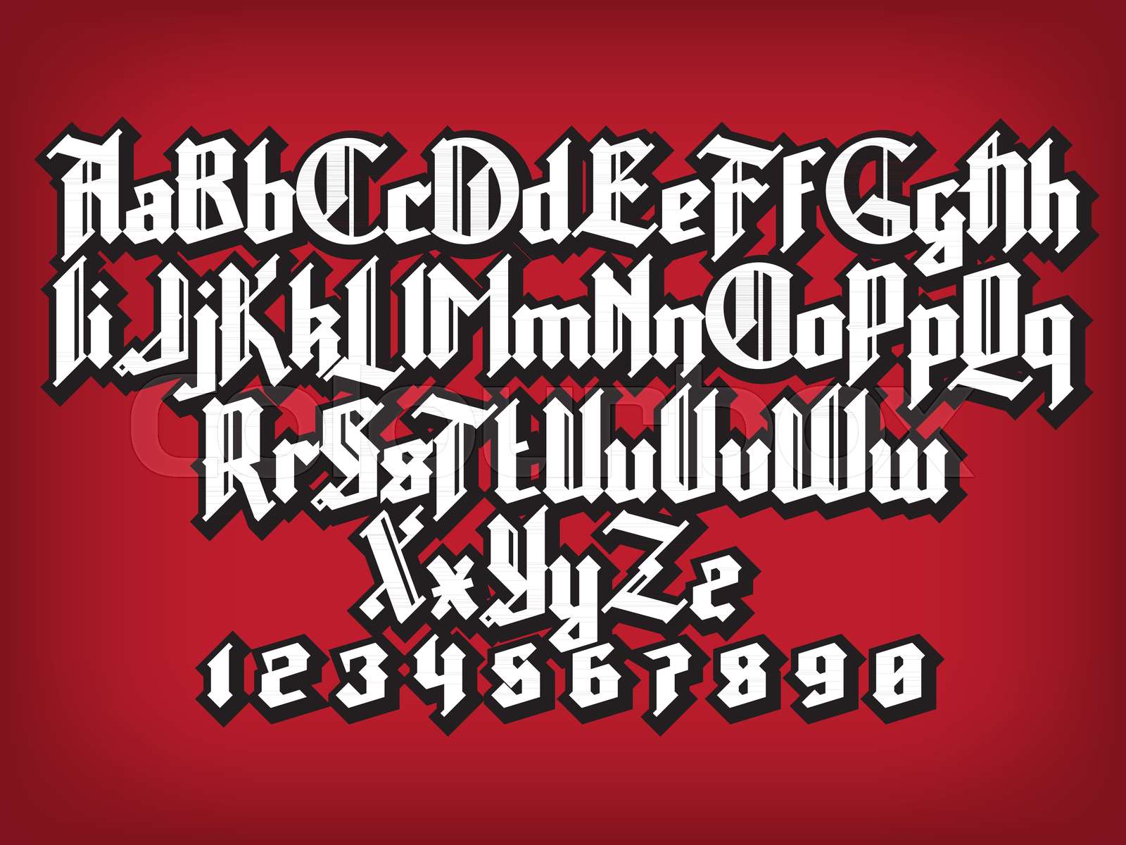 New gothic font | Stock vector | Colourbox