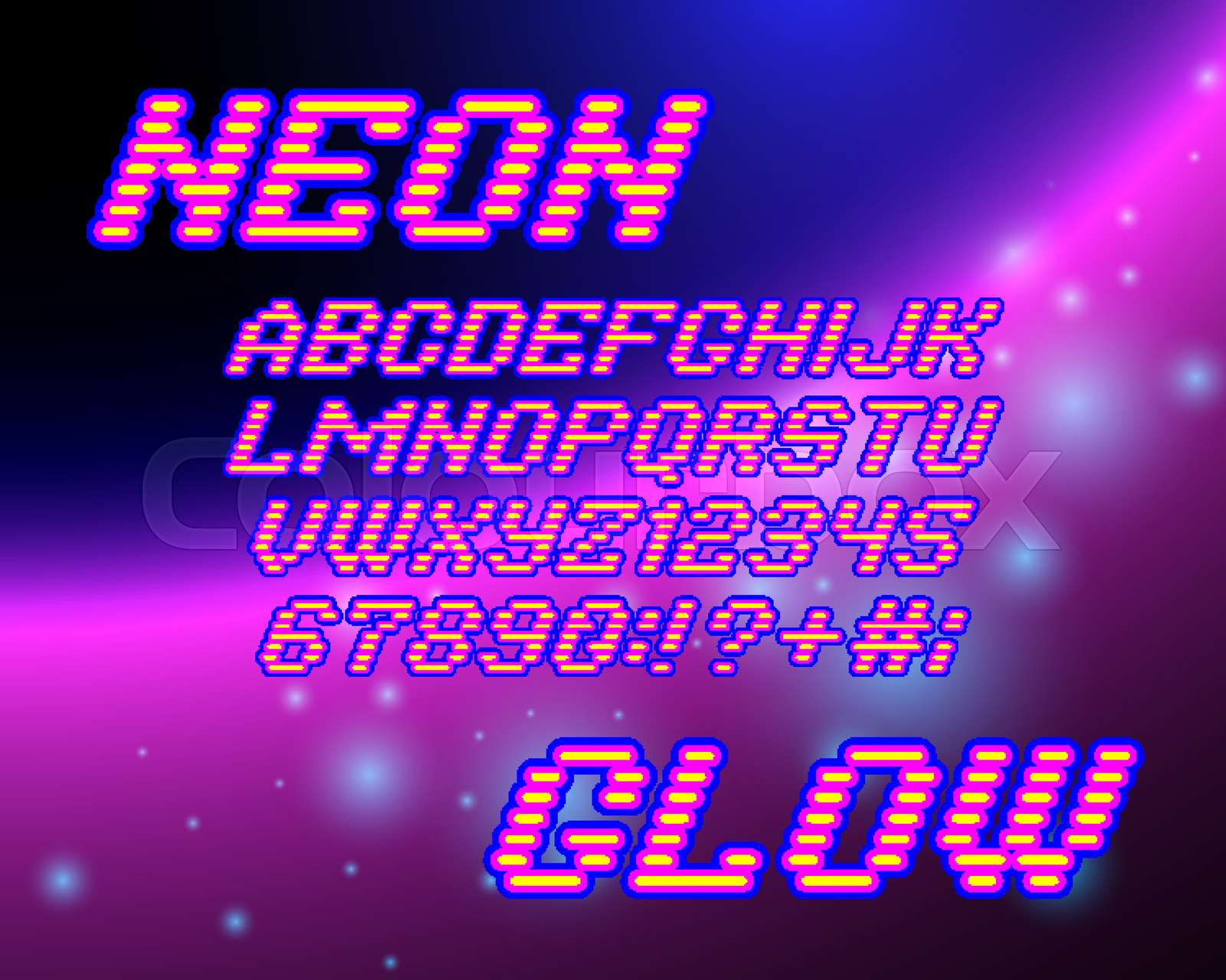 neon glow font | Stock vector | Colourbox