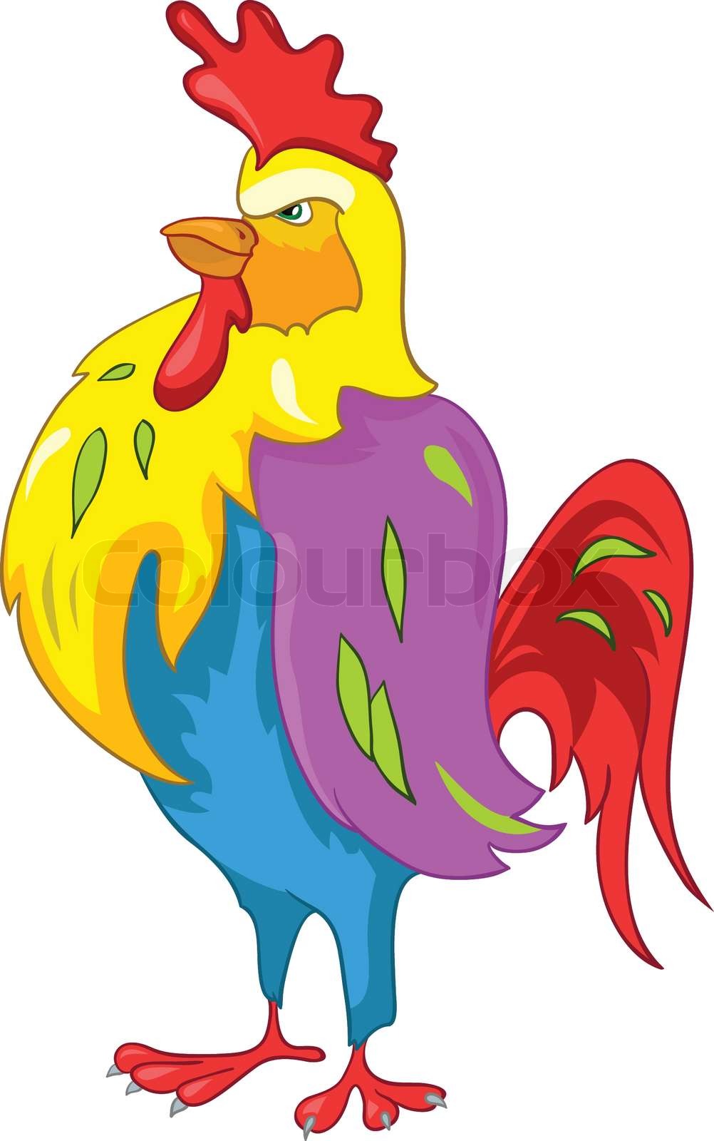 Cartoon Character Chicken Isolated on White Background. Vector. | Stock ...