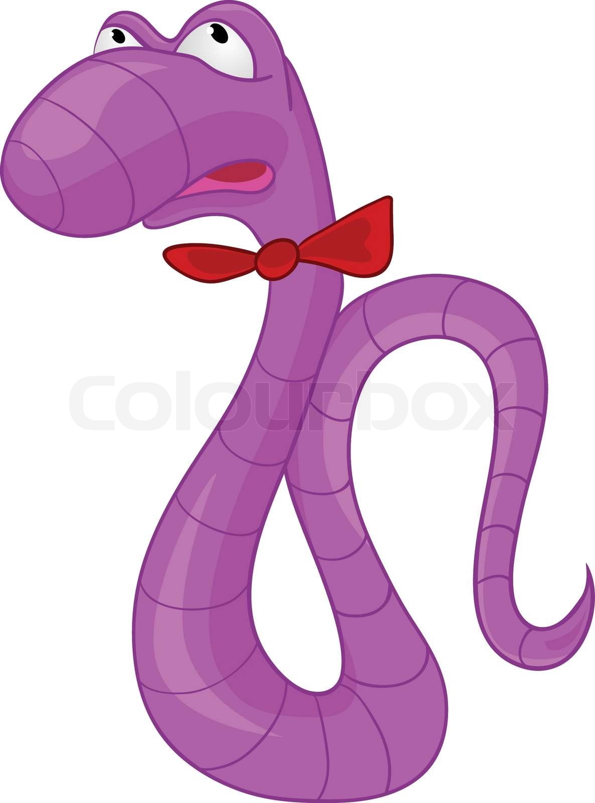 Cartoon Character Worm Isolated on White Background Vector | Stock ...