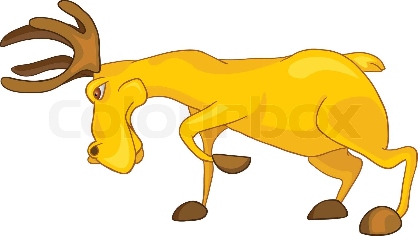 Cartoon Character Elk Isolated on White Background. Vector. | Stock ...