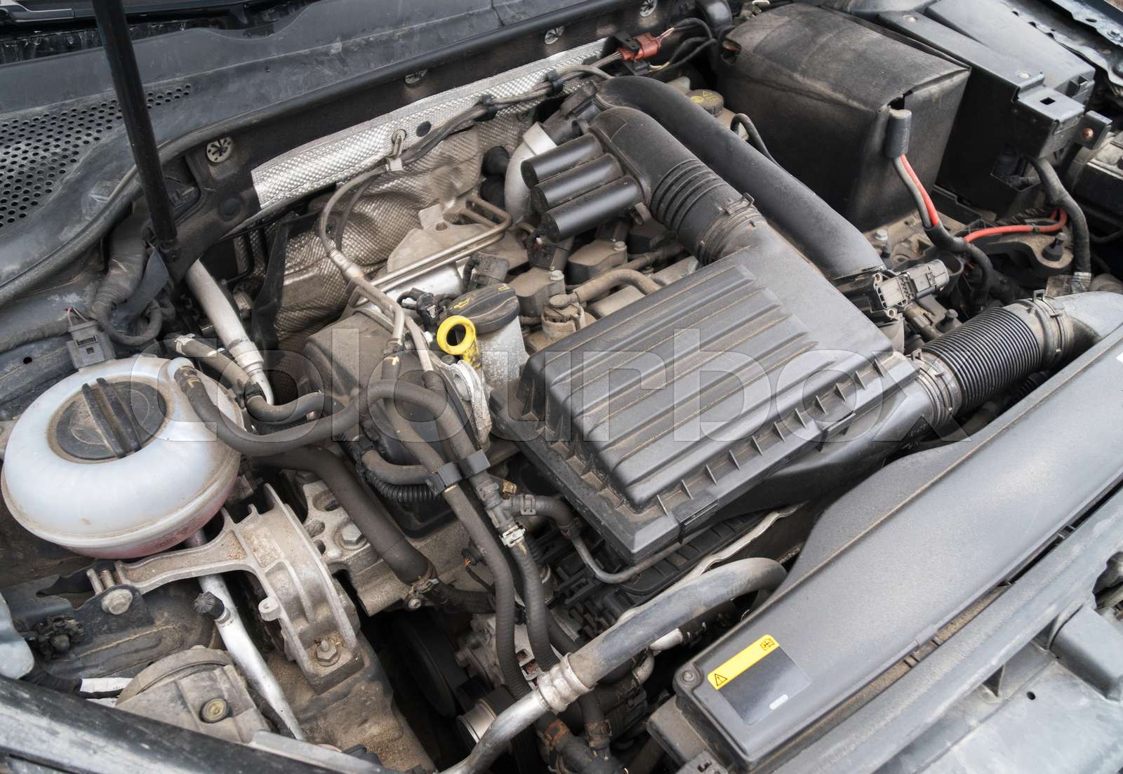 Car engine under the hood. | Stock image | Colourbox
