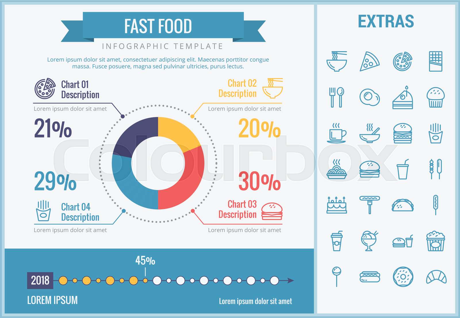 Fast food infographic template and elements. | Stock vector | Colourbox