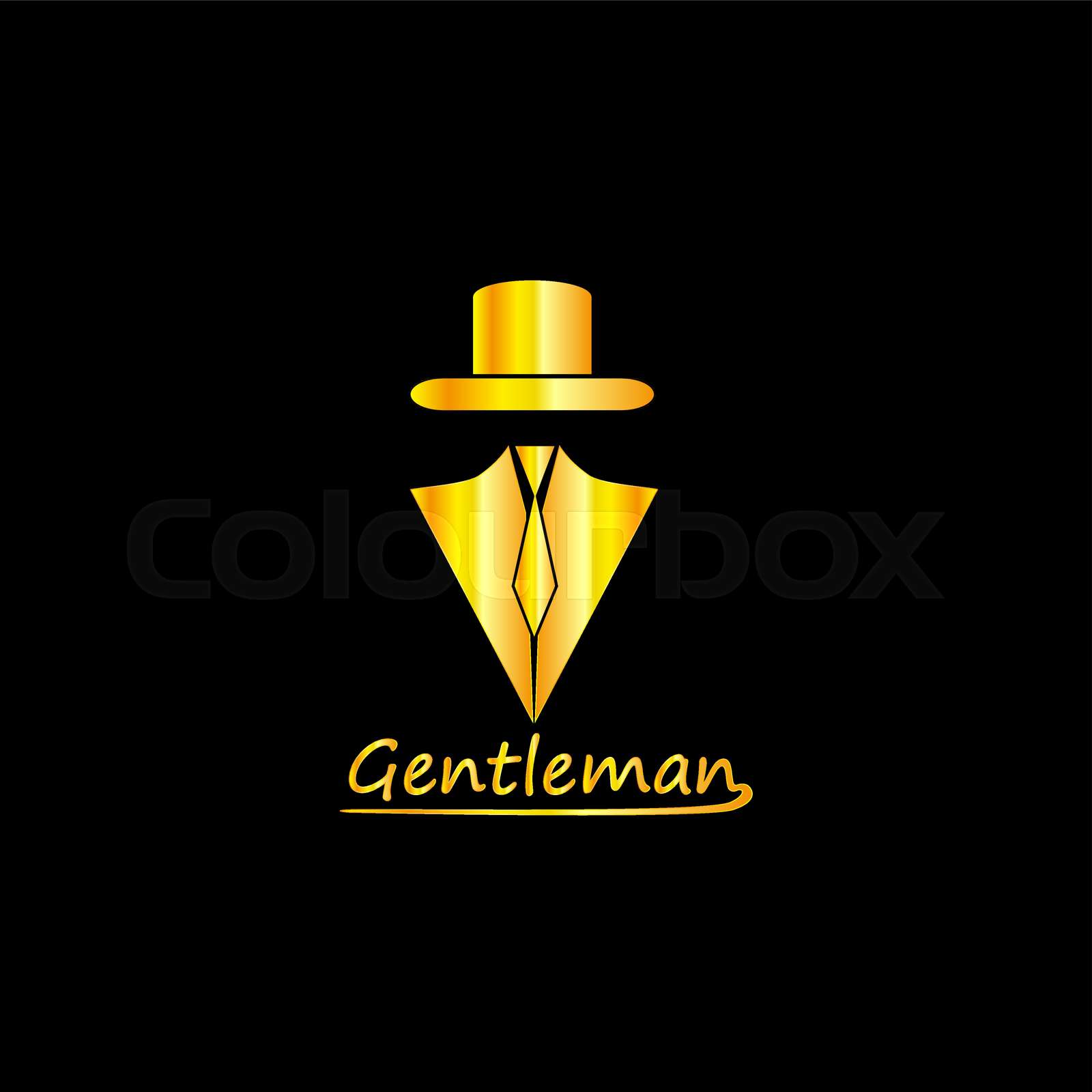 Golden Gentleman Logo | Stock vector | Colourbox