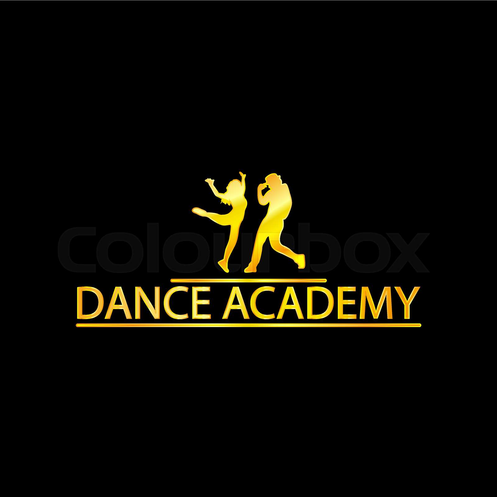 Luxury Golden Dance Academy Logo | Stock vector | Colourbox