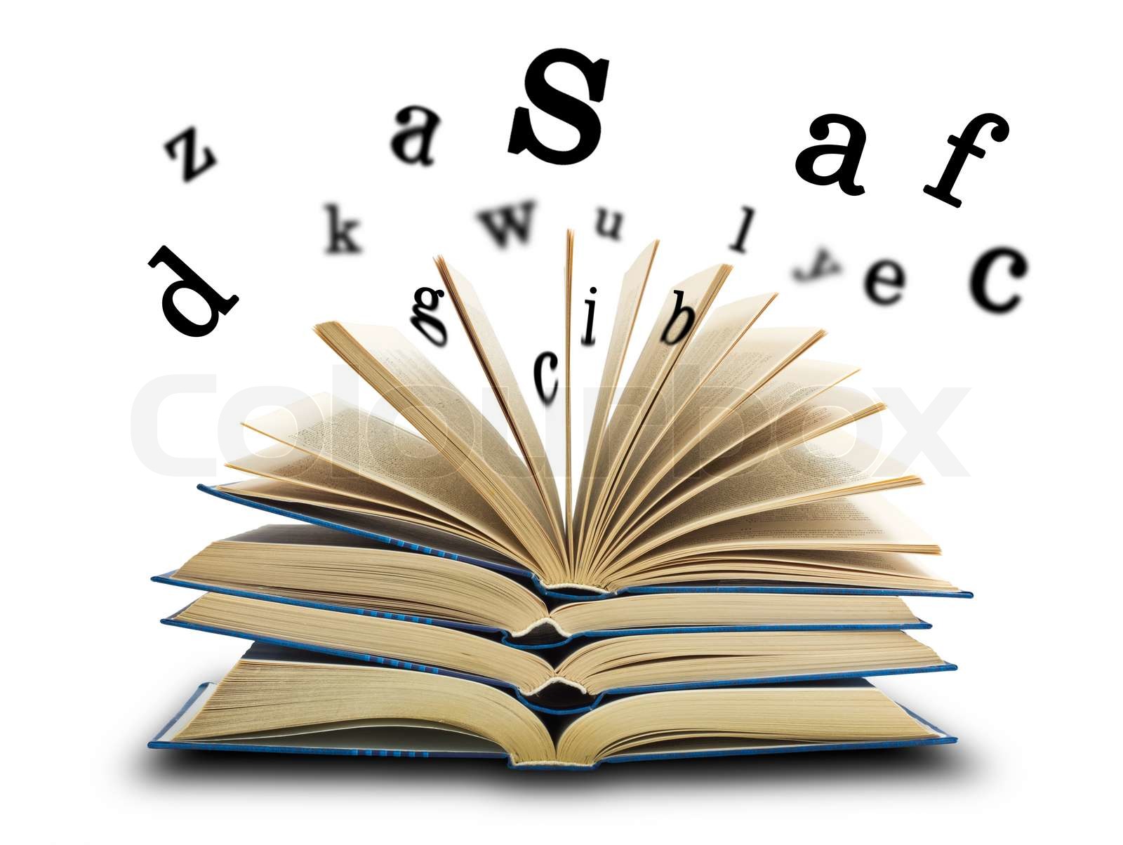 The book and the letters on white | Stock image | Colourbox