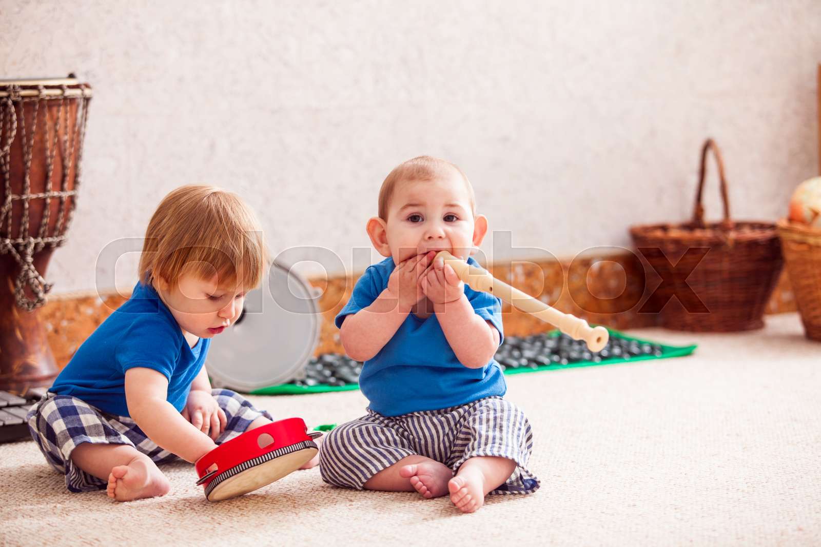 Boys with musical instruments | Stock image | Colourbox