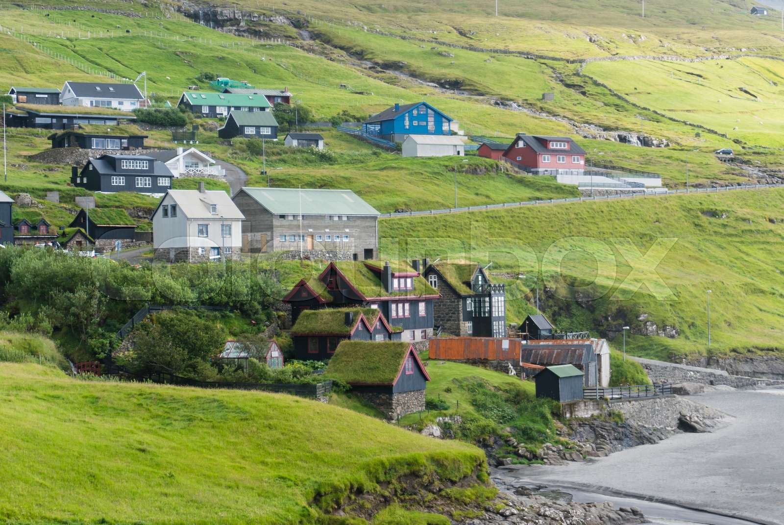 Kvivik village on Streymoy island at the Faroe Islands | Stock image ...