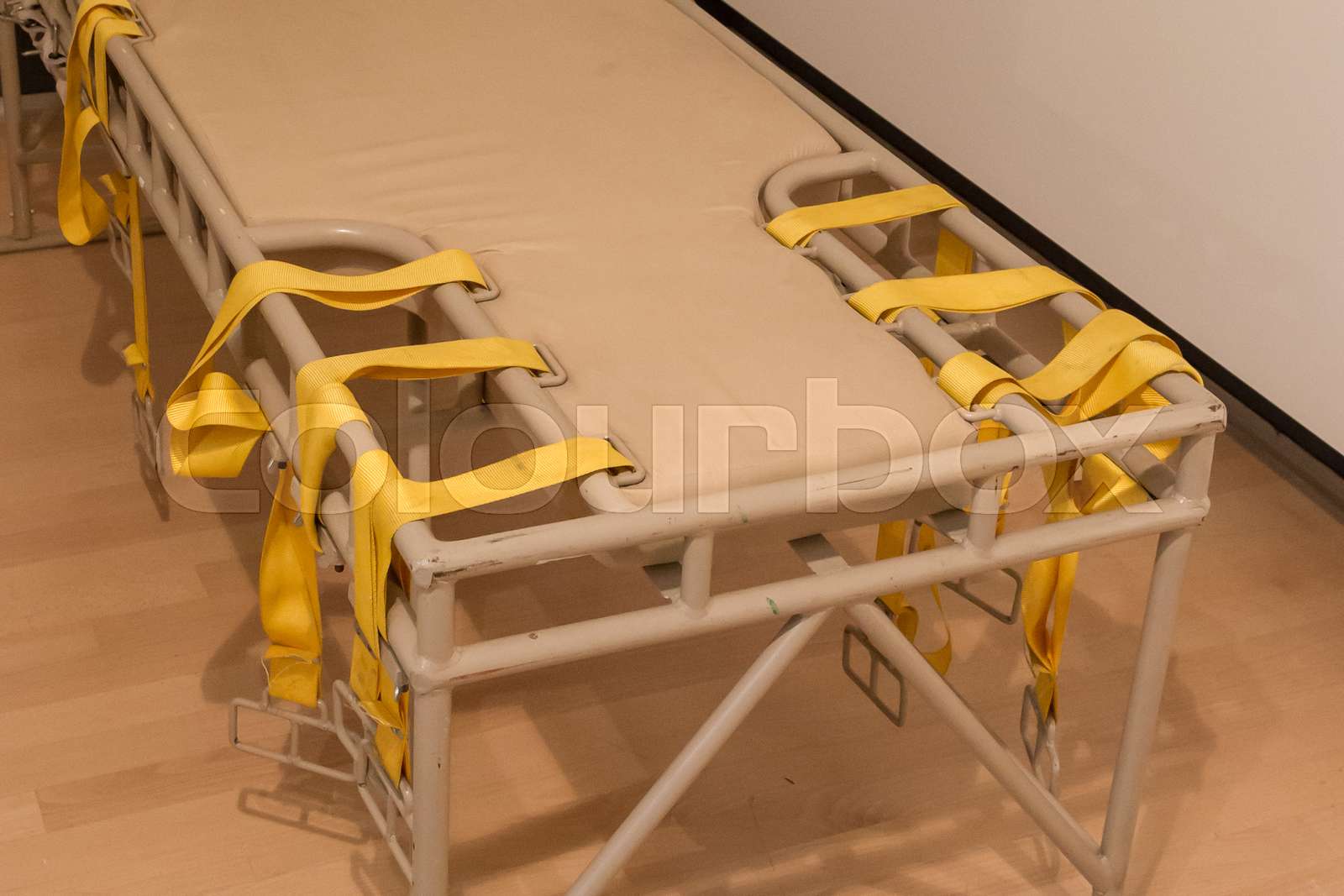 Bed for restraining psychiatric patiens | Stock image | Colourbox