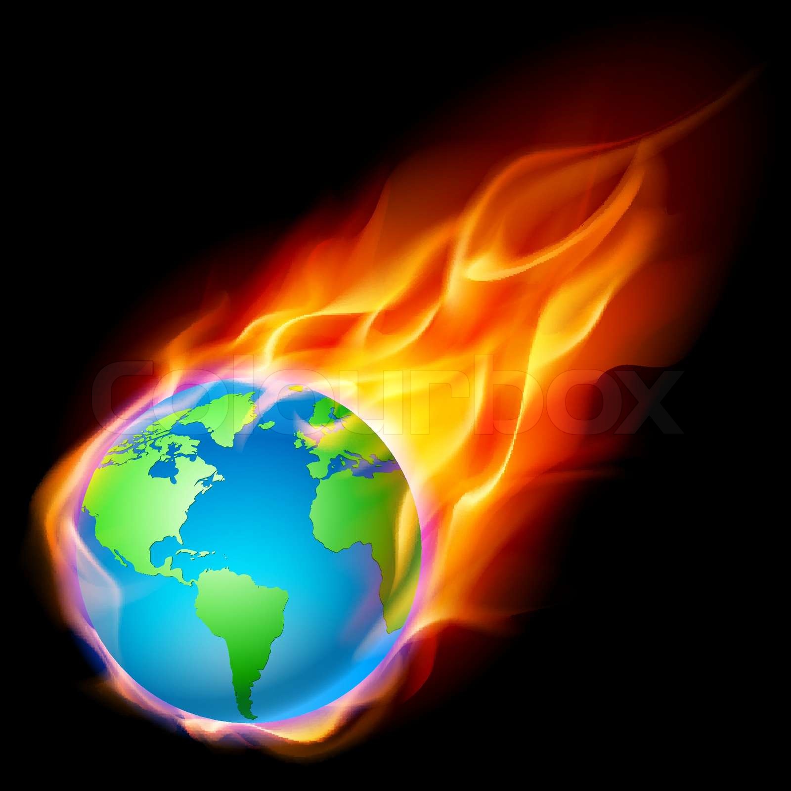 Abstract burning earth | Stock vector | Colourbox