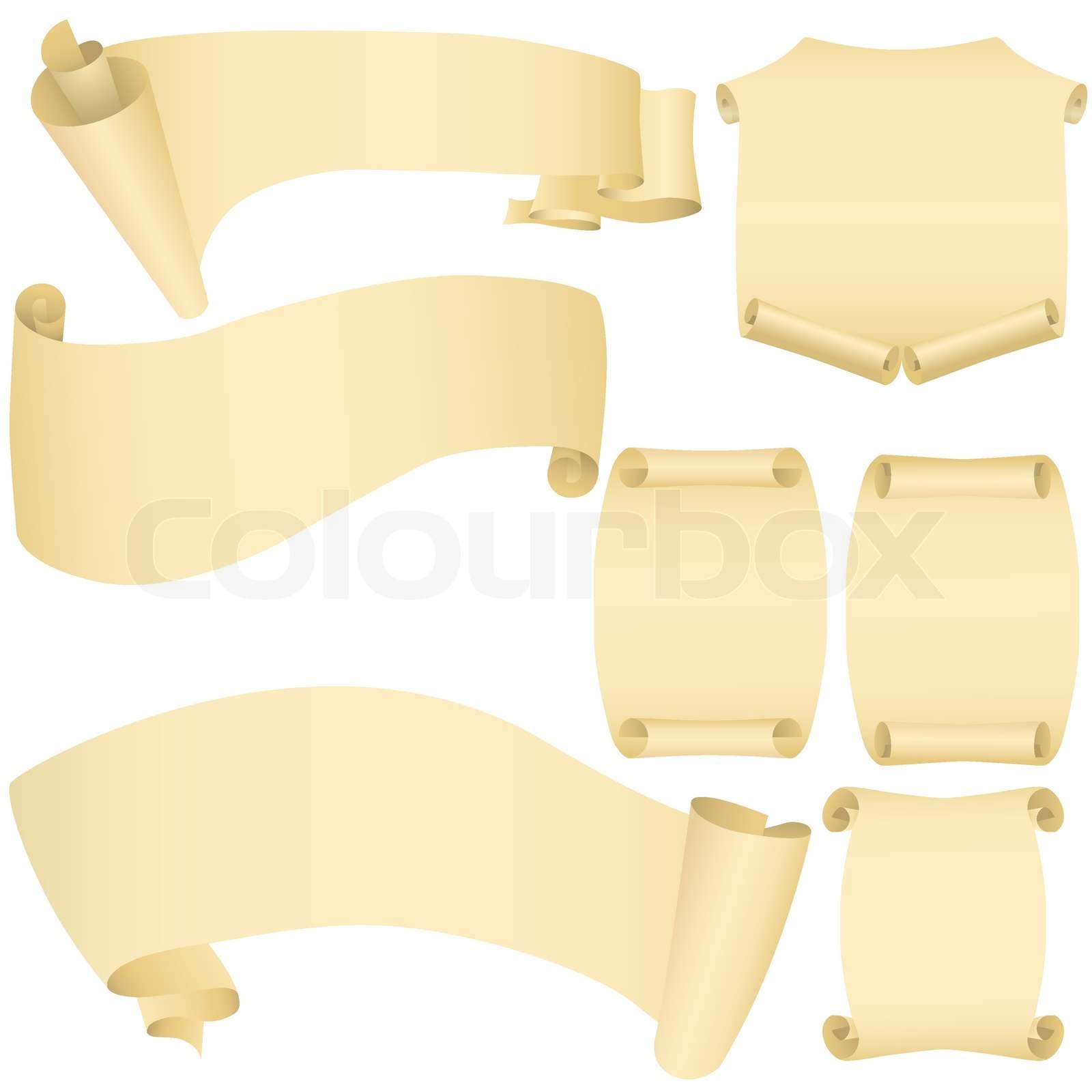 Grunge ragged banners and scrolls set | Stock vector | Colourbox