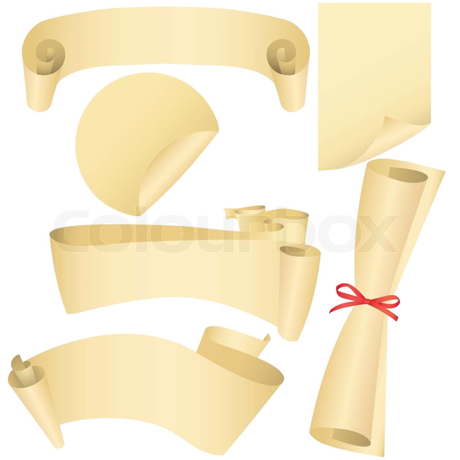 Grunge ragged banners and scrolls set | Stock vector | Colourbox