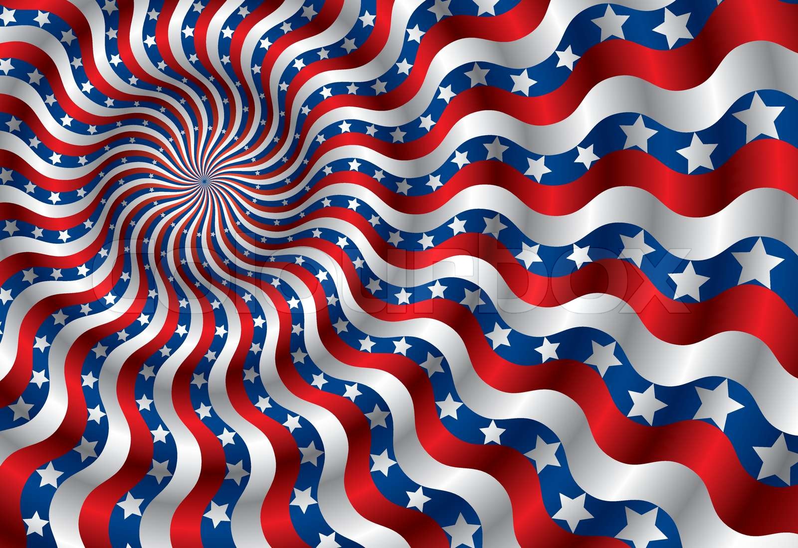 Metaphor of USA flag abstraction distorted by the wind | Stock vector ...