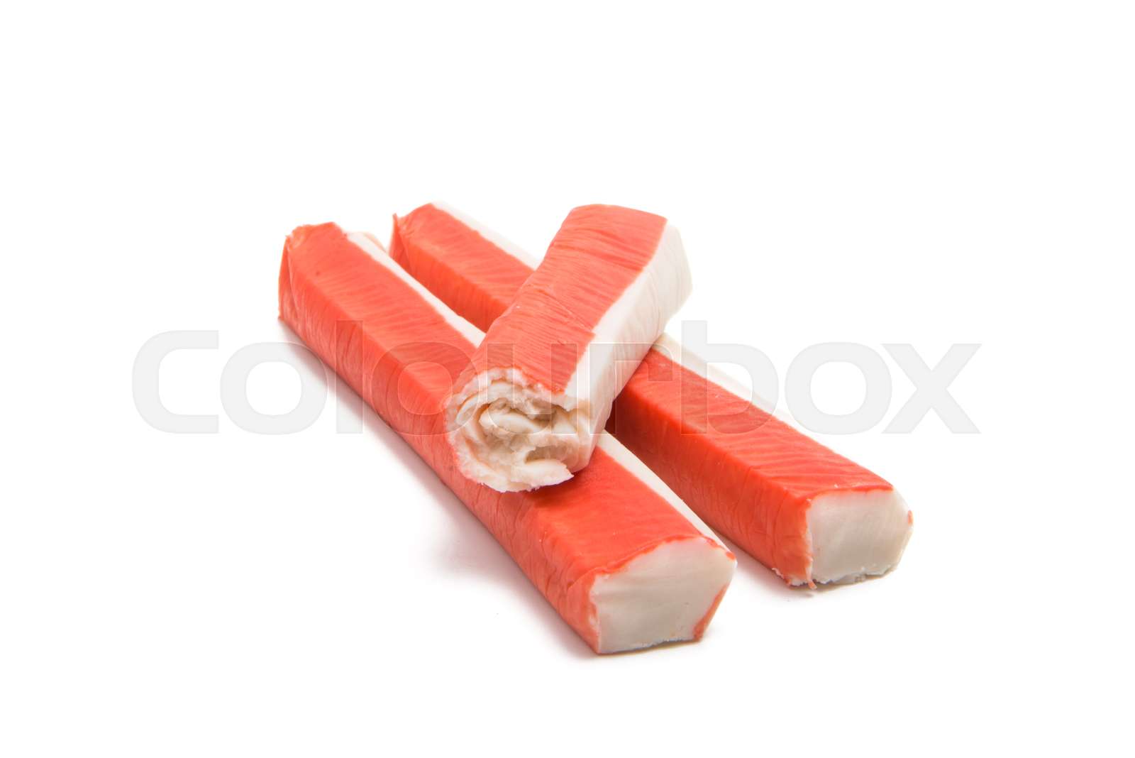 crab sticks isolated | Stock image | Colourbox