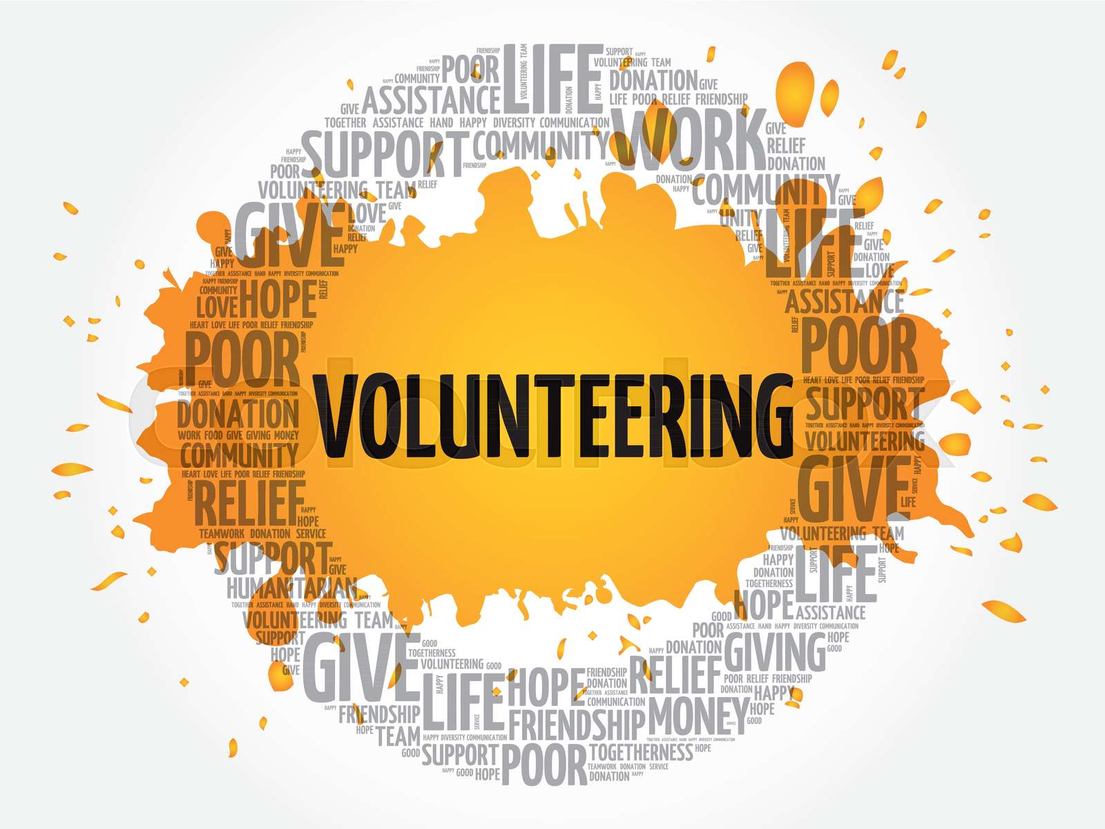 Volunteering word cloud collage | Stock vector | Colourbox