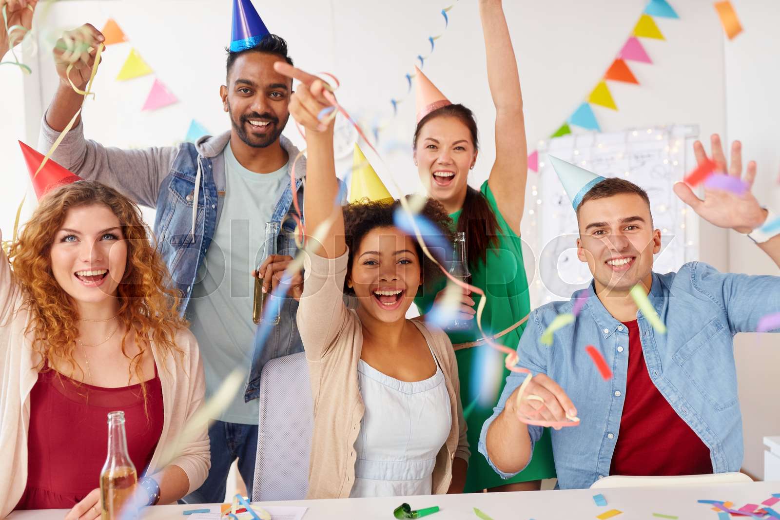 happy team having fun at office party | Stock image | Colourbox
